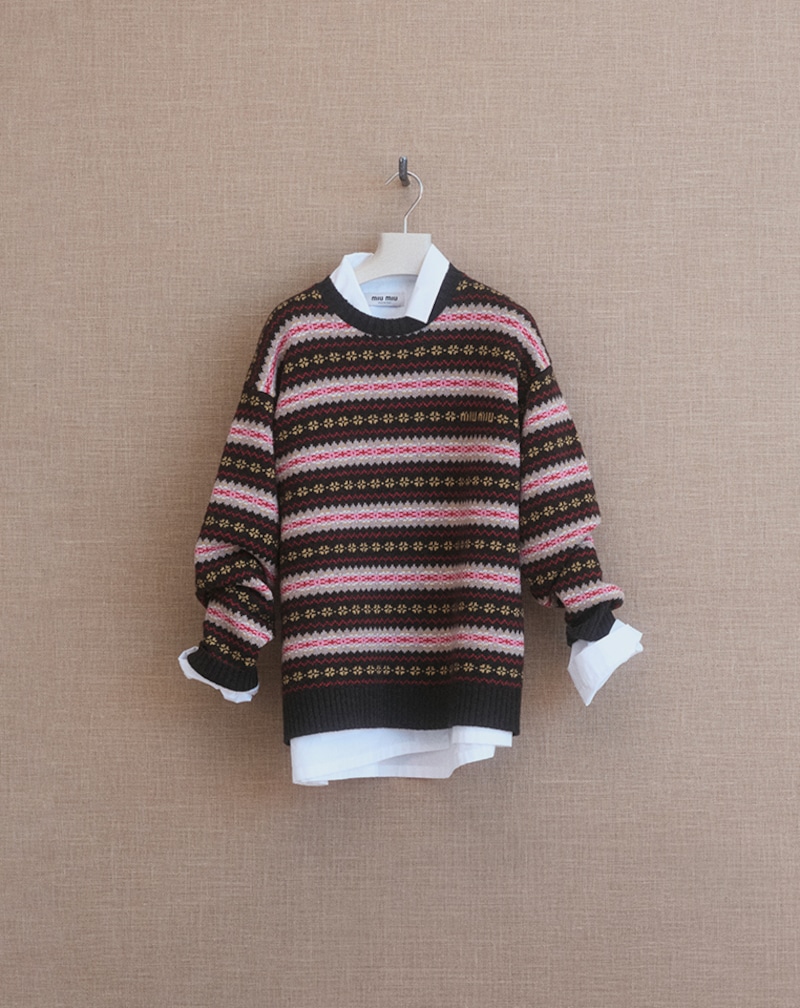 Bufanda De Lana Y Cachemir Con Estampado Azul | Miu Miu