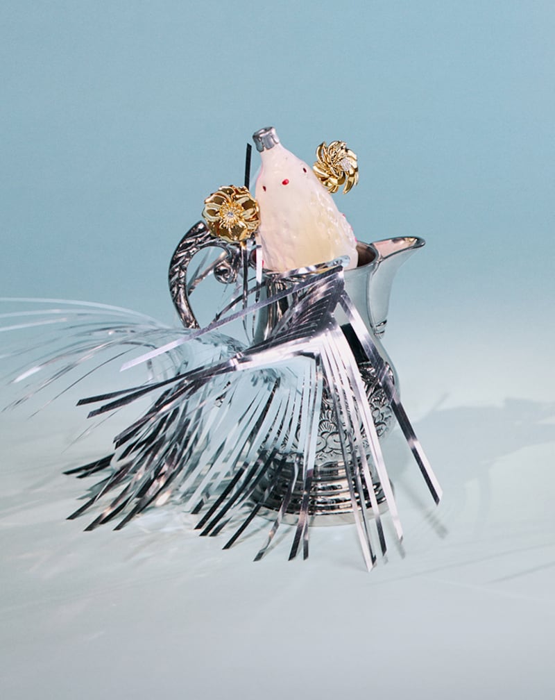 Periwinkle Blue Set Of Leather, Suede, And Shearling Hair Clips | Miu Miu