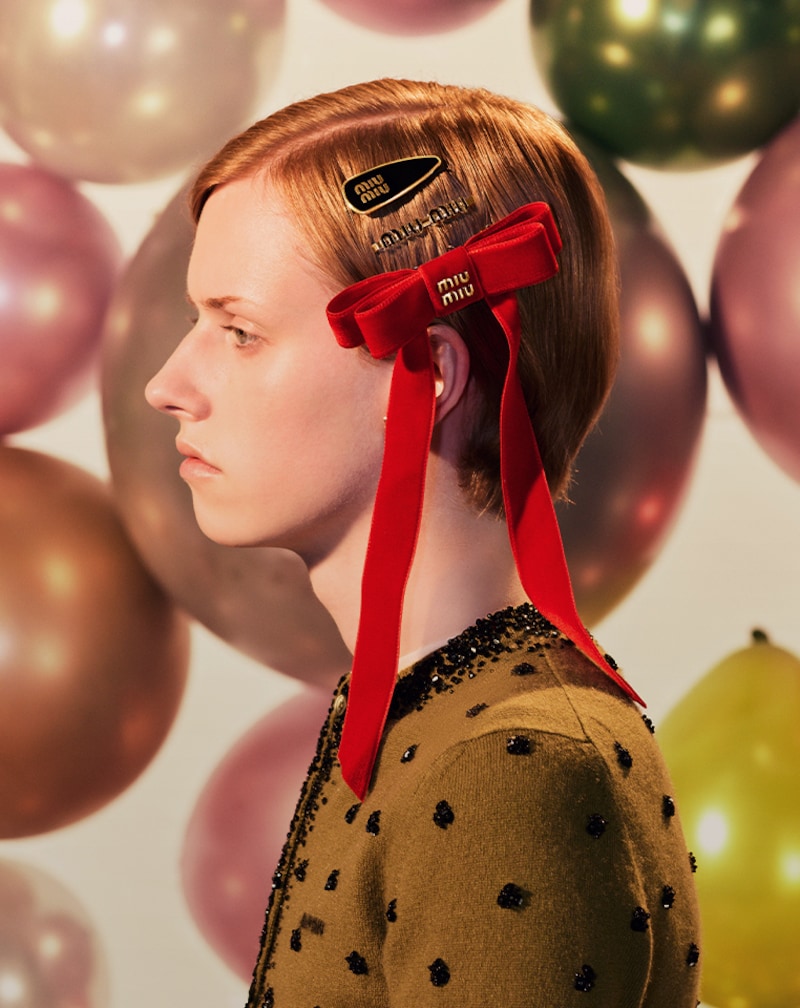 Echarpe Estampada Em Lã E Cashmere Azul | Miu Miu