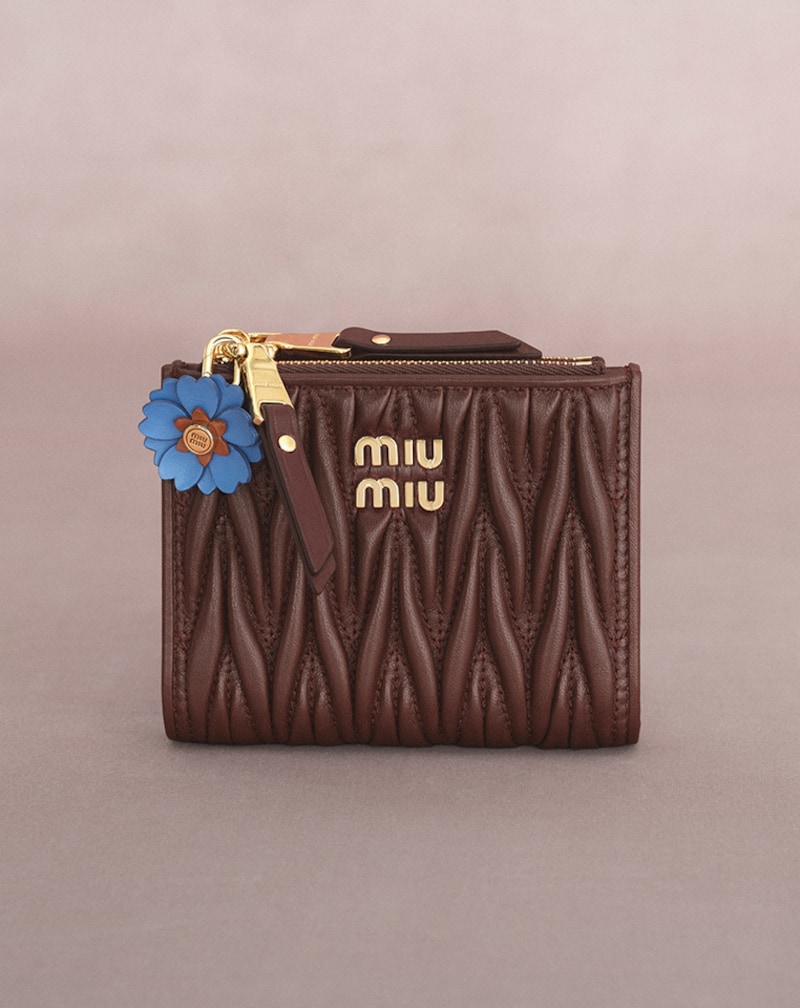 Powder Blue Nappa Leather Card Holder | Miu Miu