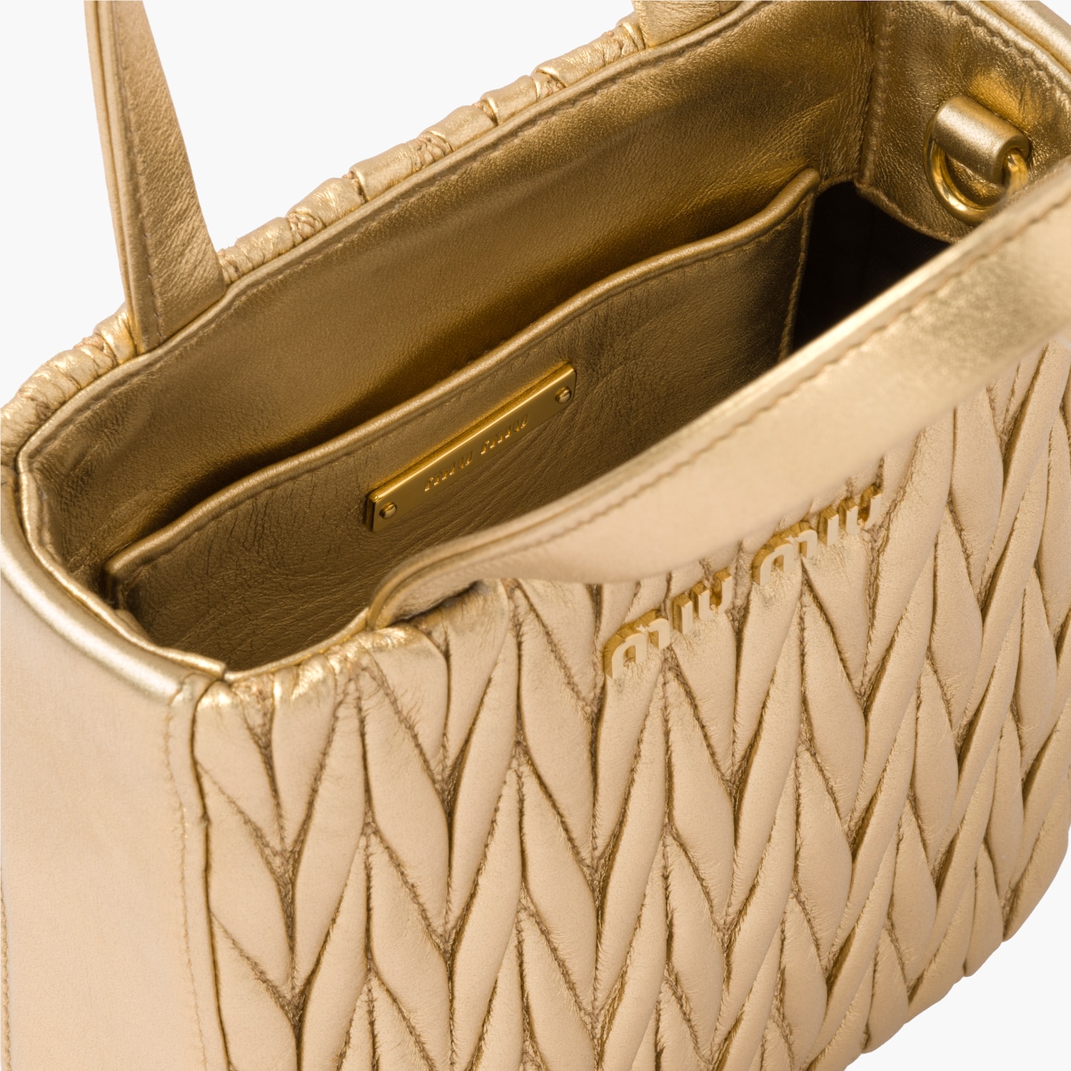 Platinum Matelassé nappa leather handbag | MIU MIU