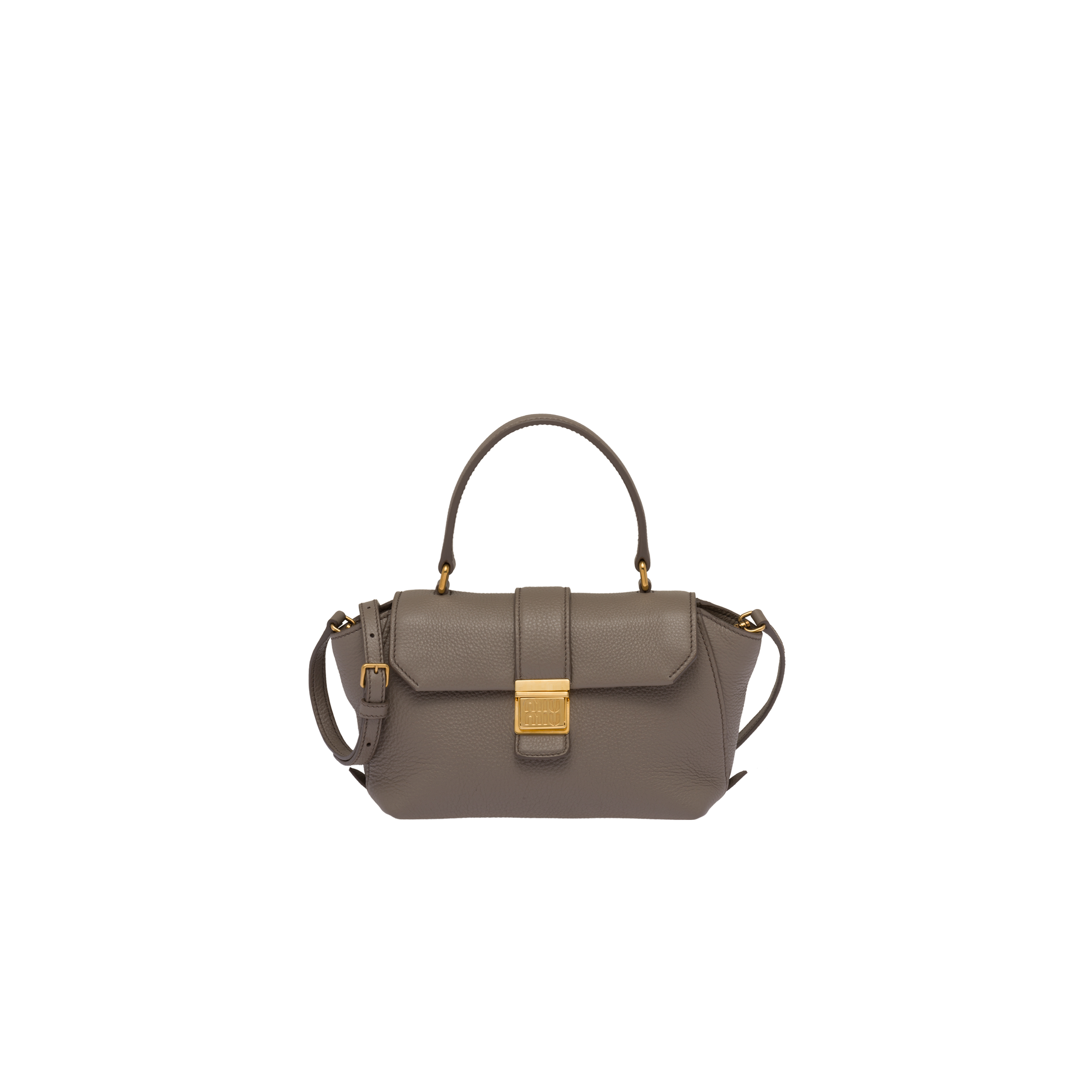 Leather handbag Clay grey | Miu Miu