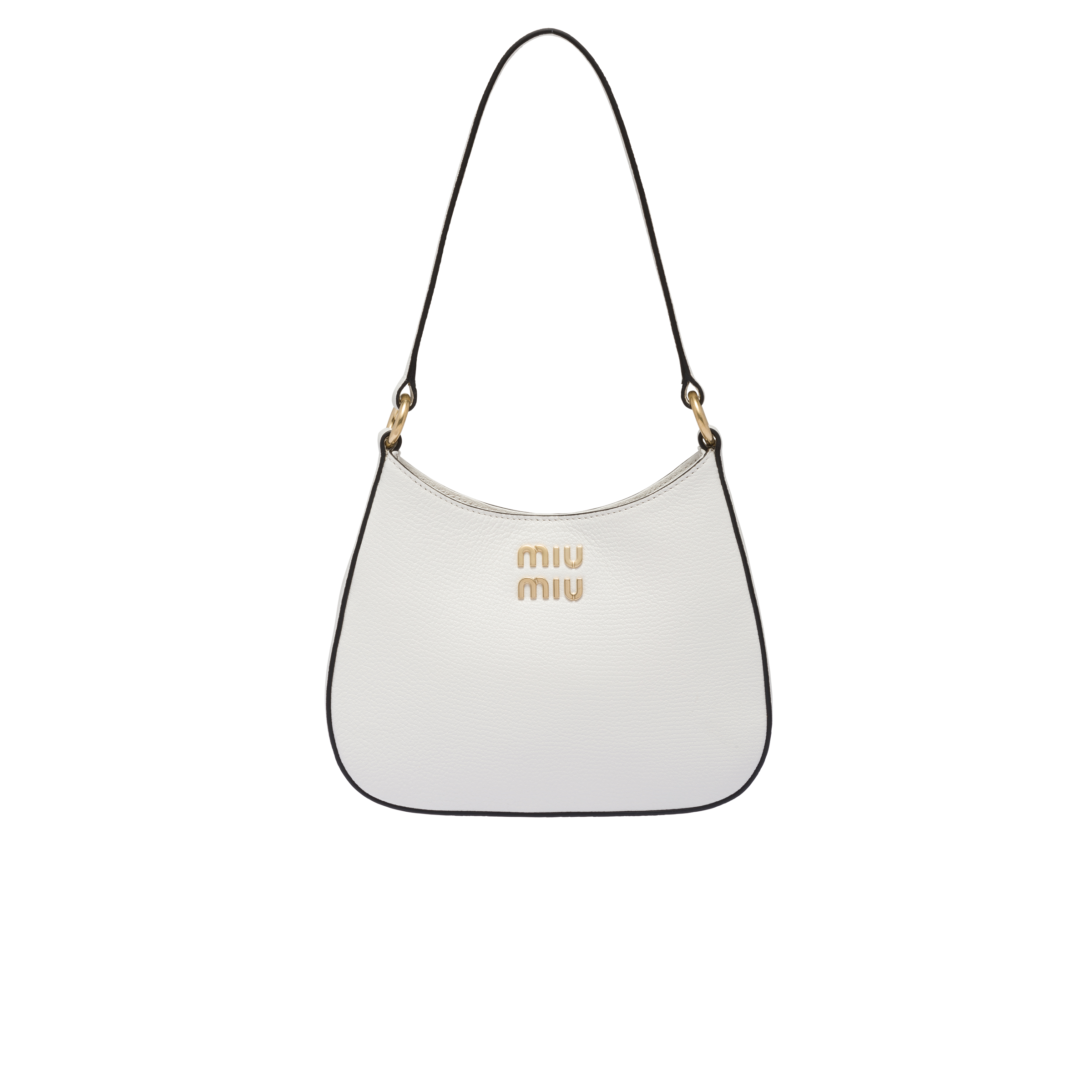 Miu Miu Madras Leather Shoulder Bag In White | ModeSens