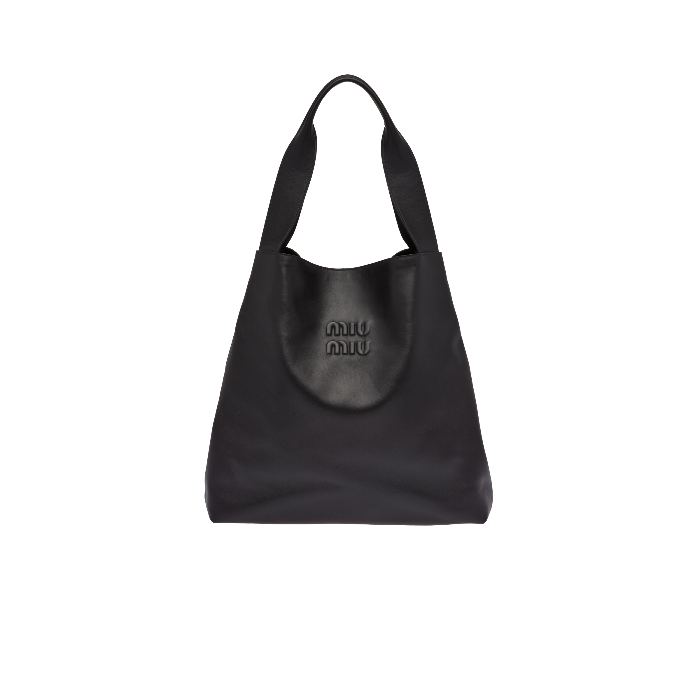 Black Leather Hobo Bag | Miu Miu