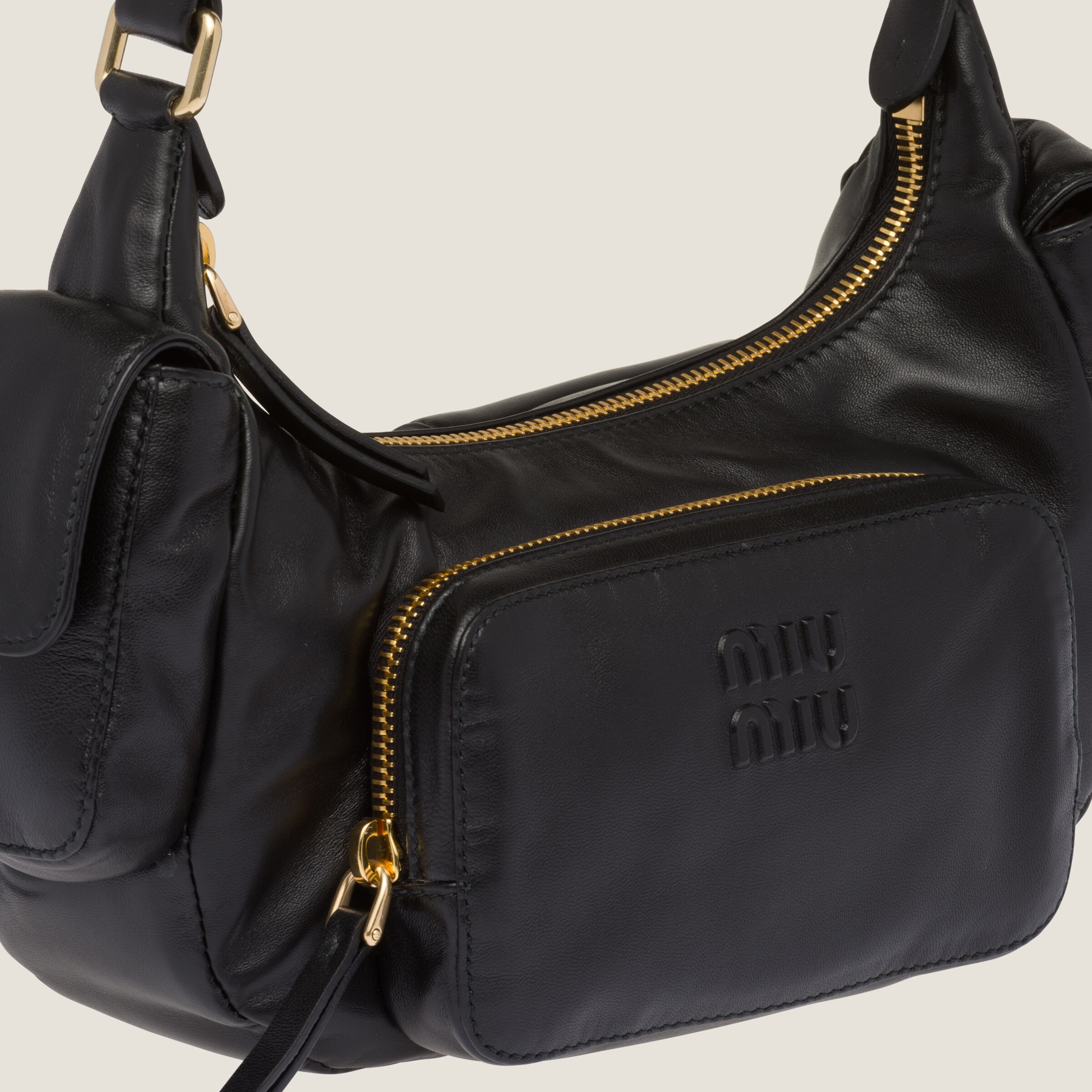 Black Nappa Leather Pocket Bag | Miu Miu