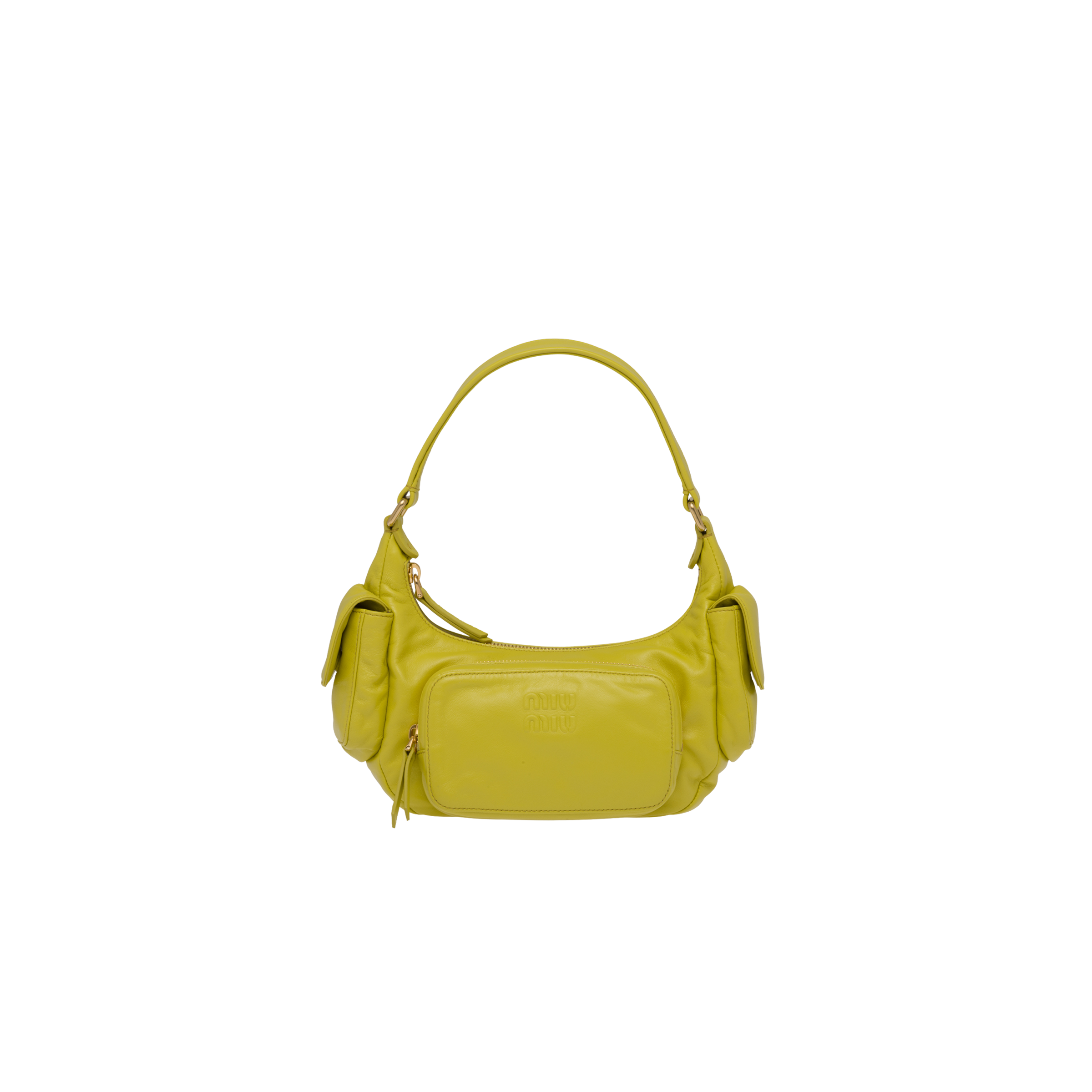 Nappa leather Pocket bag Citron yellow | Miu Miu