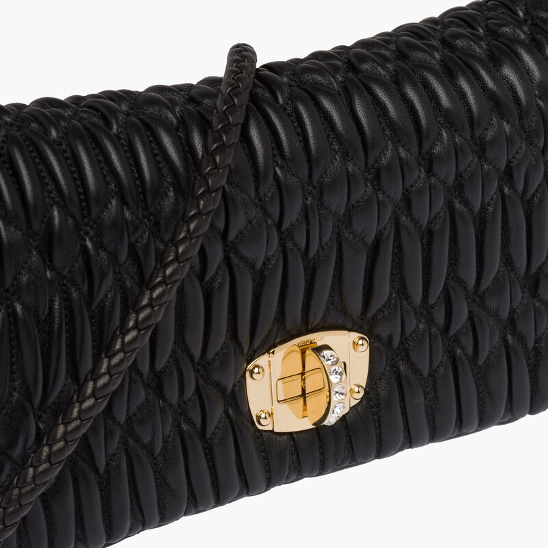 Sac Miu Crystal En Cuir Noir | Miu Miu