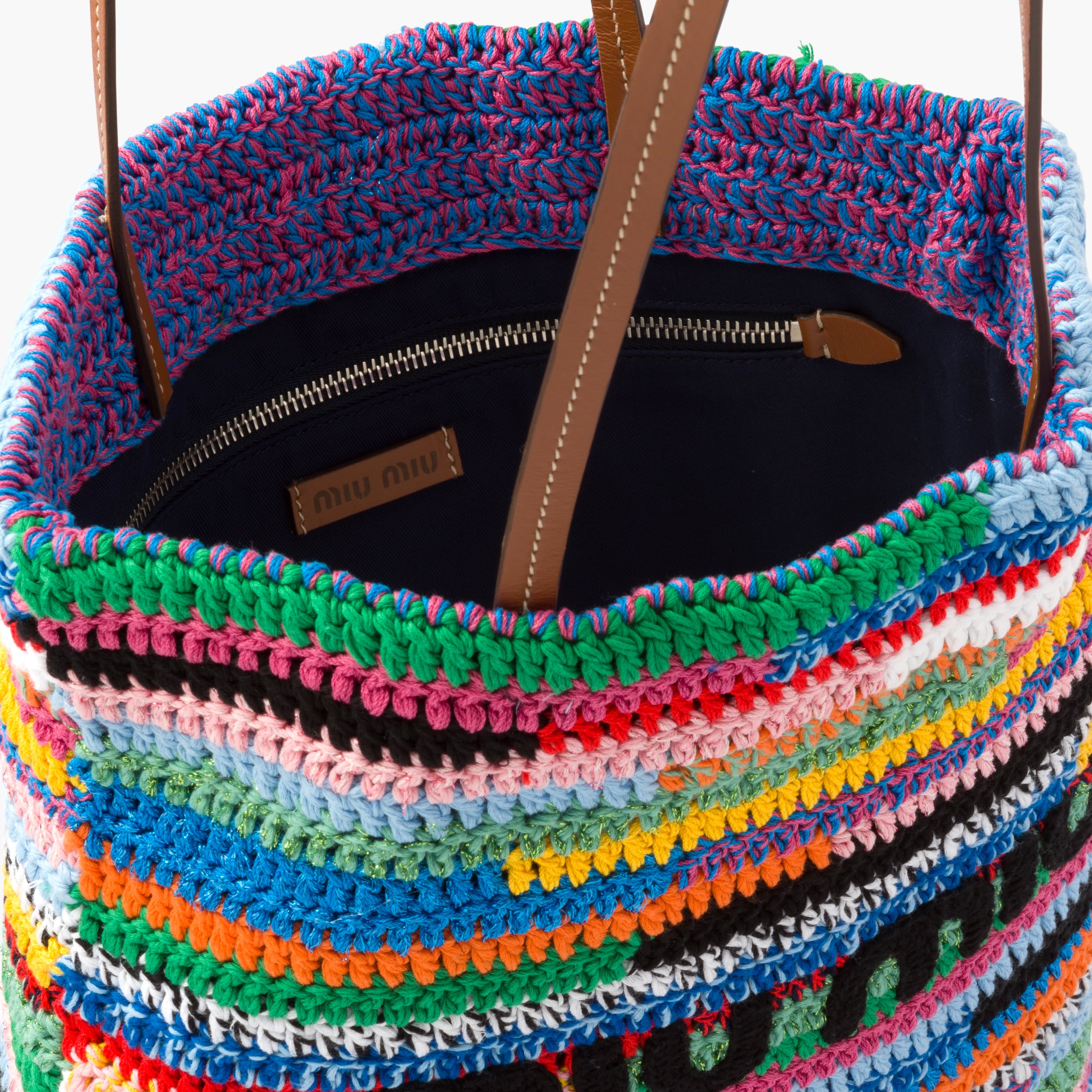 Sac Cabas En Crochet Multicolore | Miu Miu