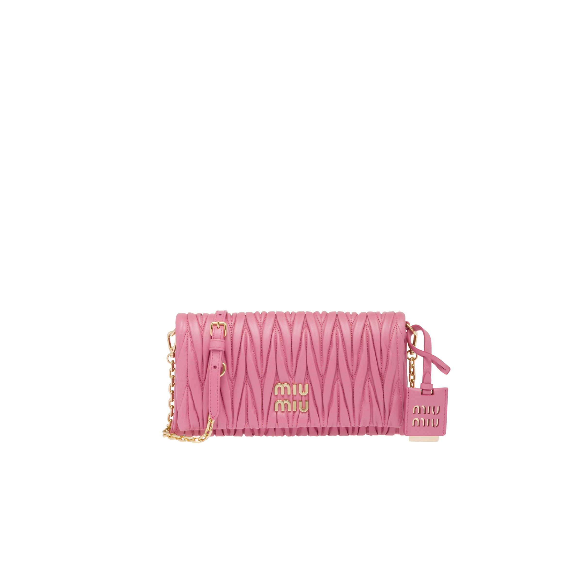 Miu Miu Matelassé Nappa Leather Shoulder Bag In Begonia Pink | ModeSens