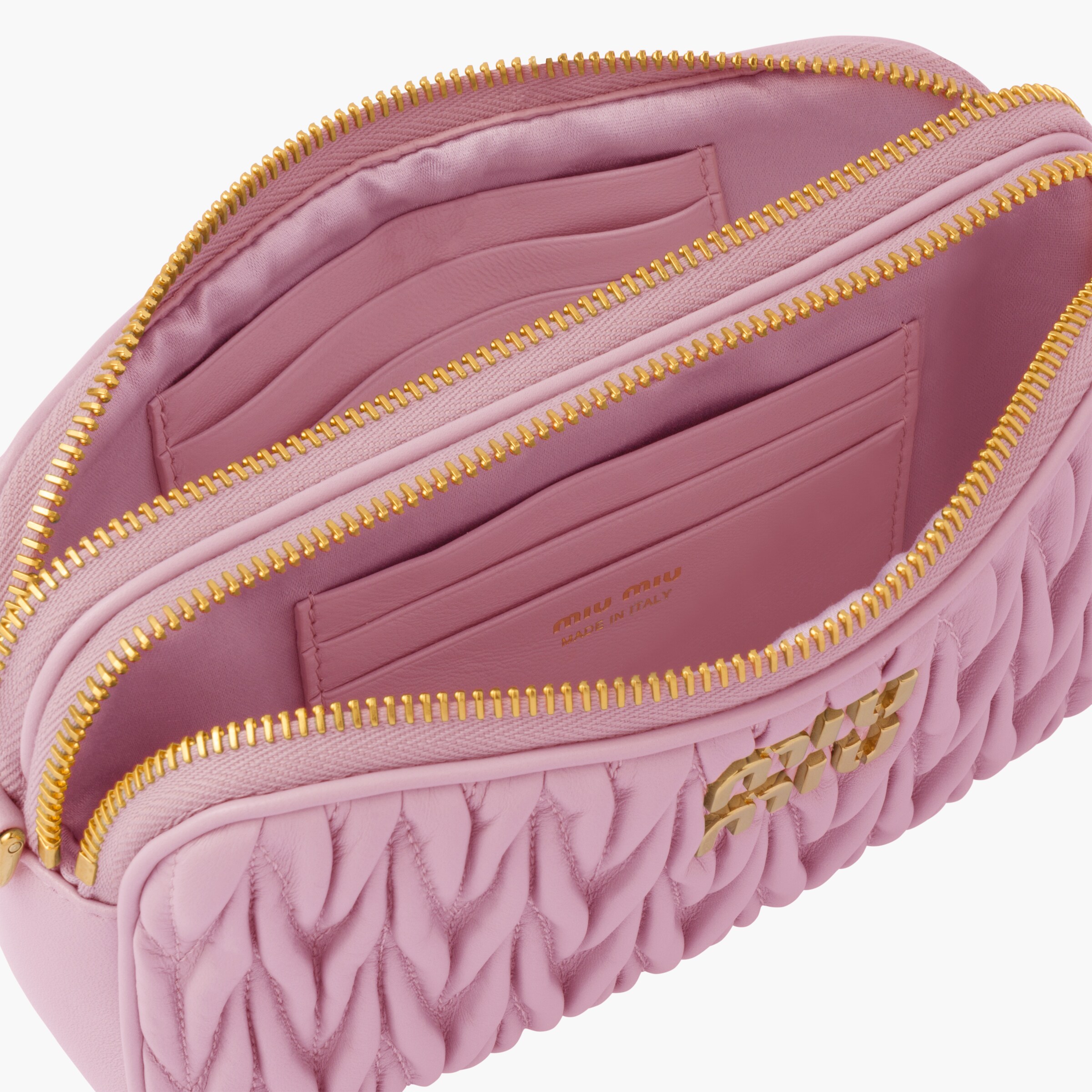 Alabaster Pink Matelassé nappa leather mini-bag | MIU MIU