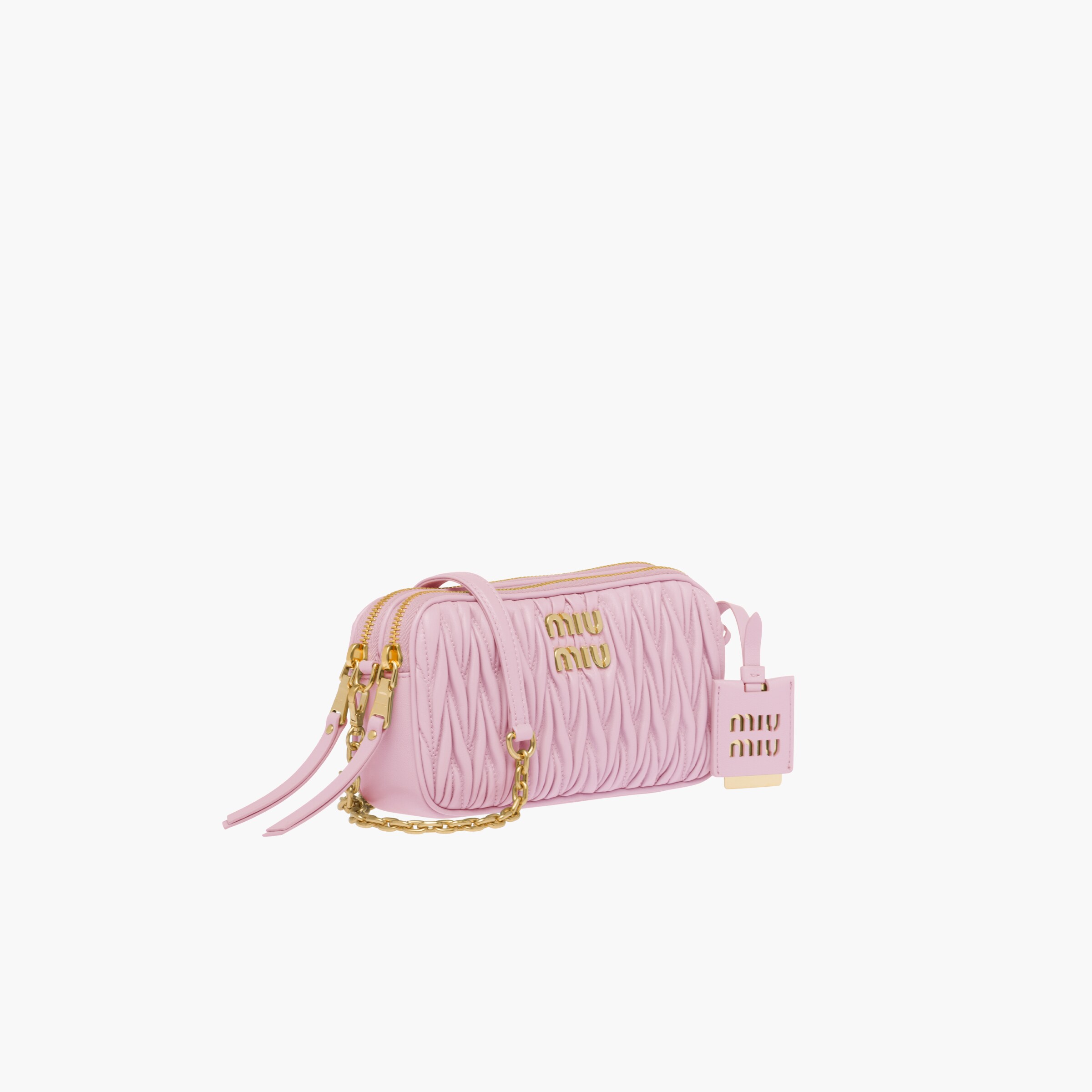 Alabaster Pink Matelassé nappa leather mini-bag | MIU MIU