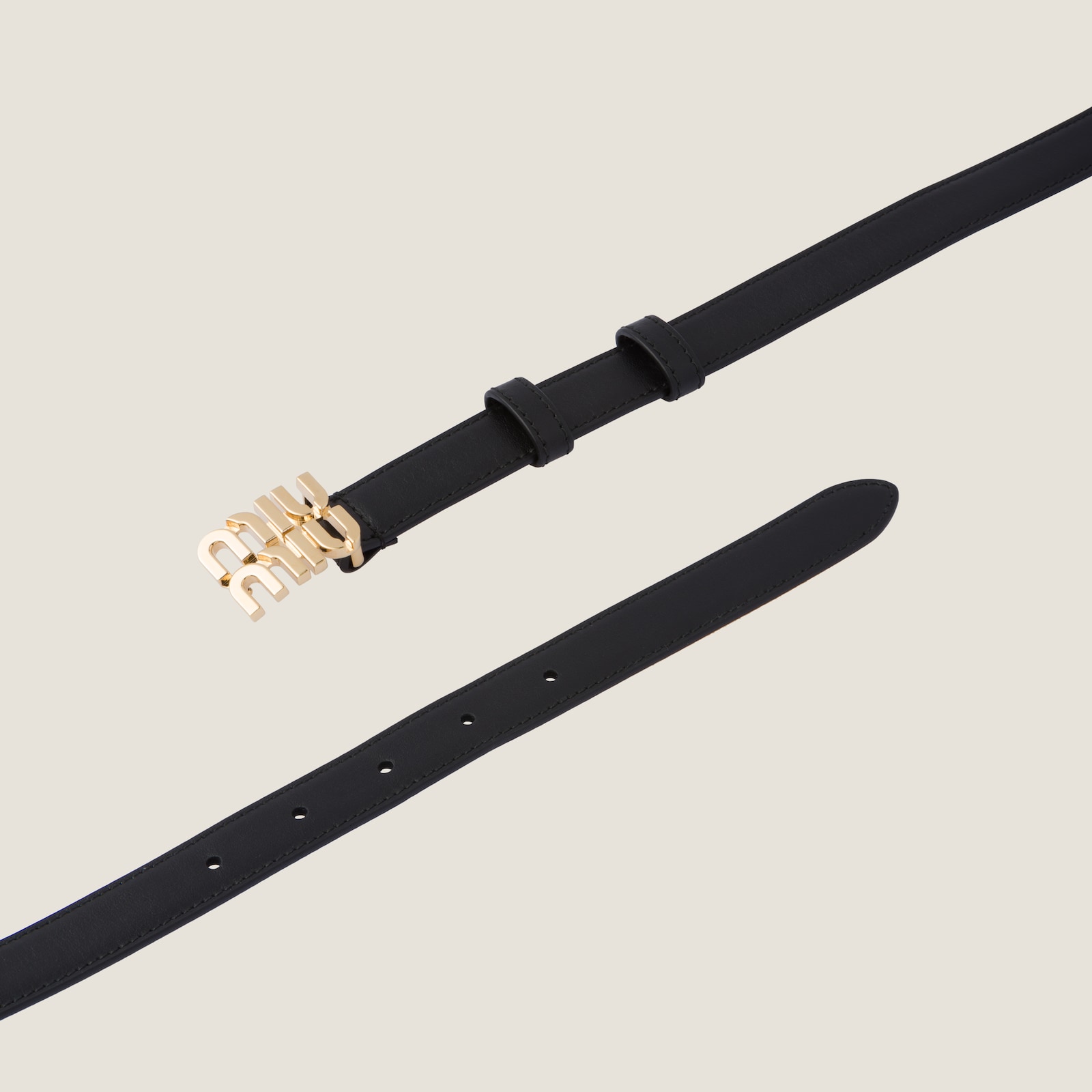 Black Leather Belt | Miu Miu