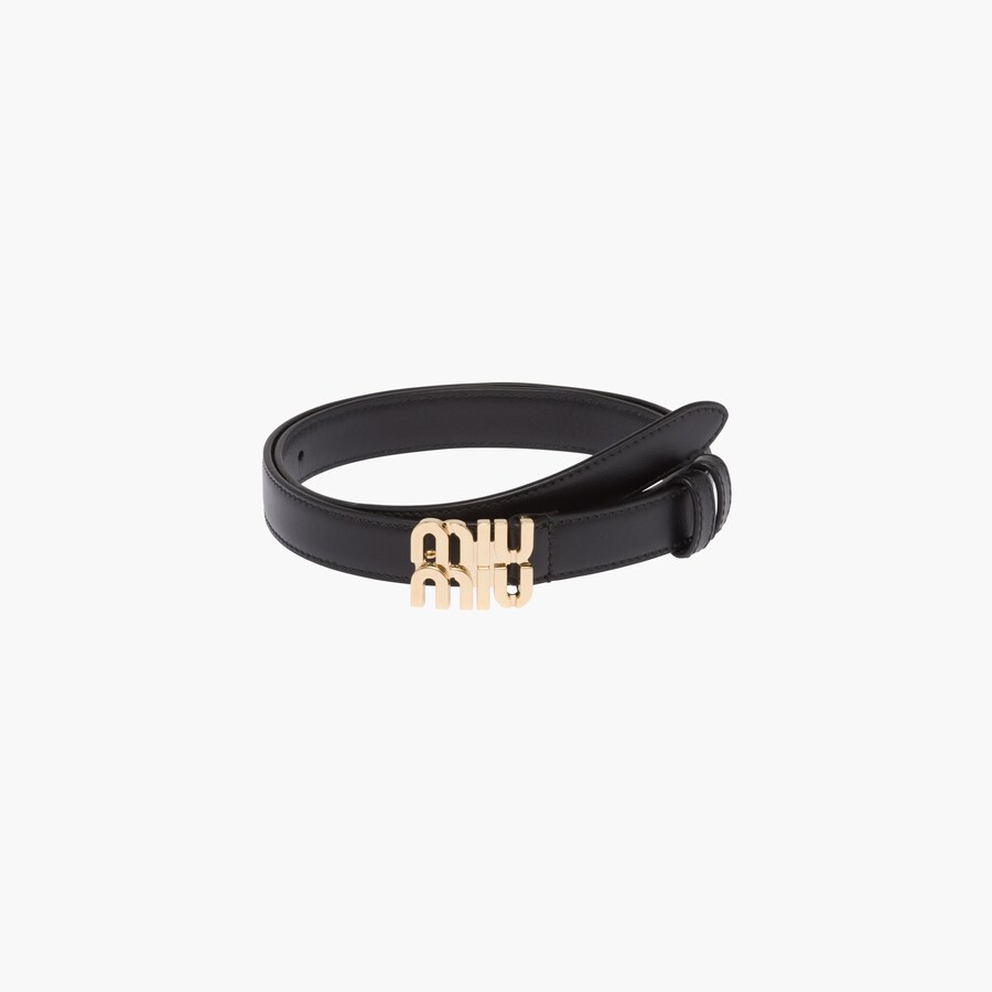 Tobacco Leather belt | MIU MIU