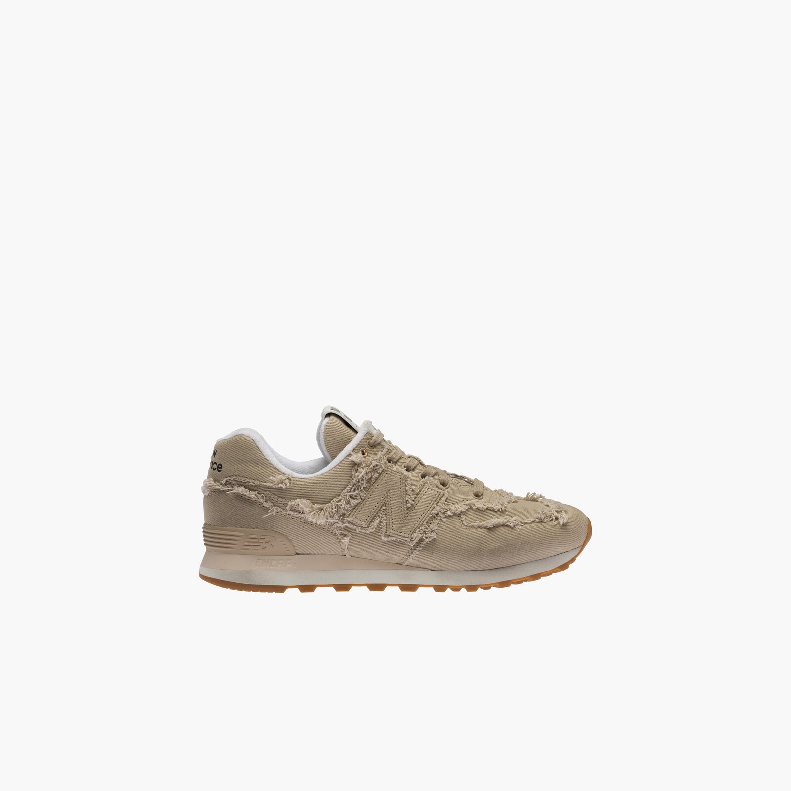 Tênis New Balance 574 x Miu Miu em denim Bege Colonial | MIU MIU
