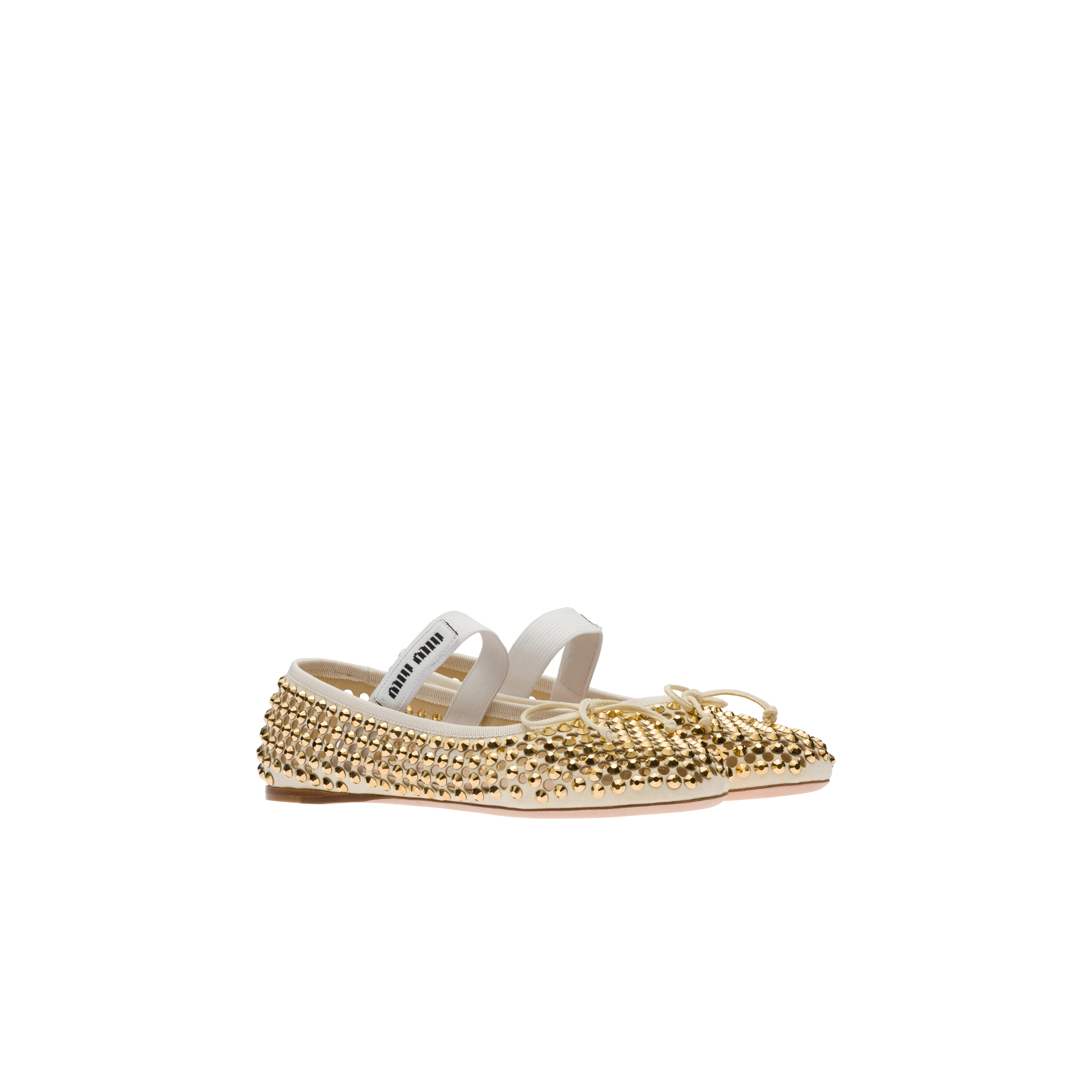 Satin ballerinas Sand beige | Miu Miu