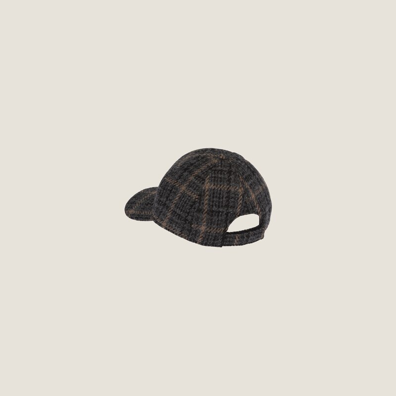 Ebony Plaid Shetland Wool Baseball Cap | Miu Miu
