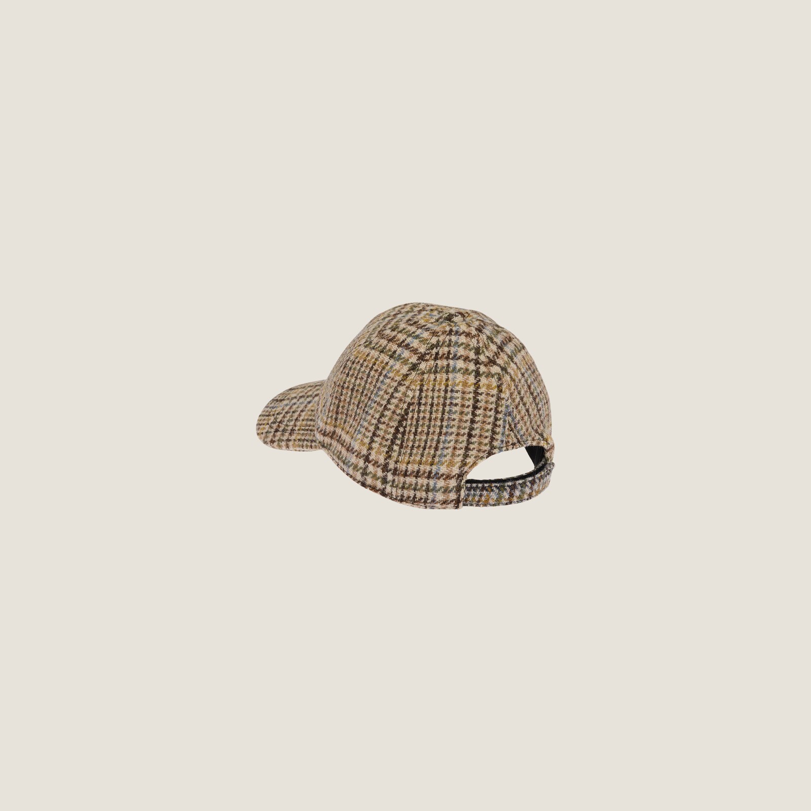 Cocoa Brown Plaid Shetland Wool Baseball Cap | Miu Miu