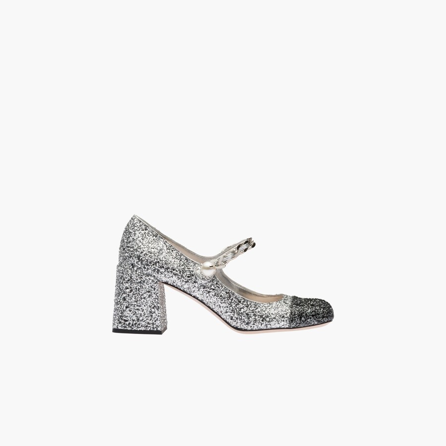 Black Vinyl and mesh pumps | MIU MIU