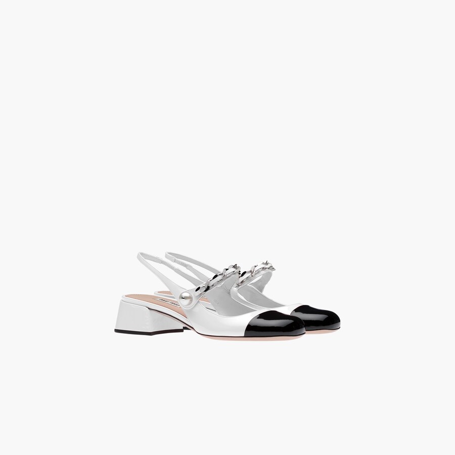 Black Vinyl and mesh pumps | MIU MIU