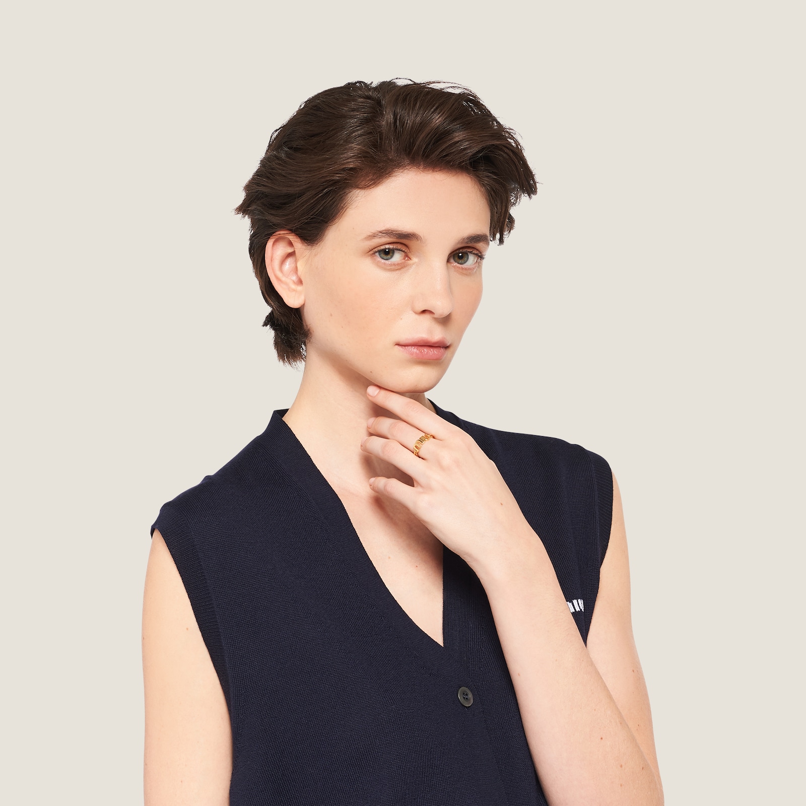 Gold Metal Ring | Miu Miu