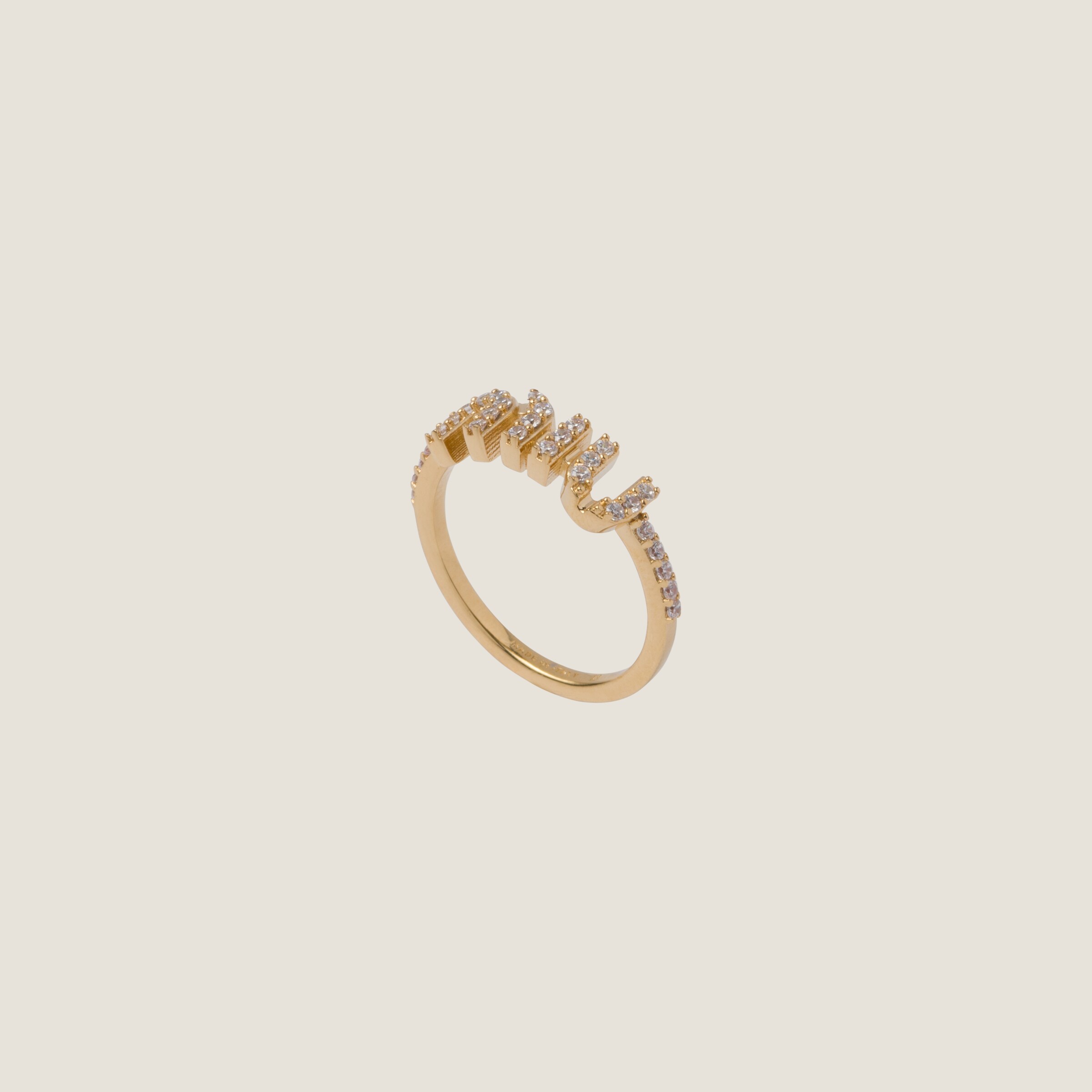 Gold/crystal Zircon Ring | Miu Miu