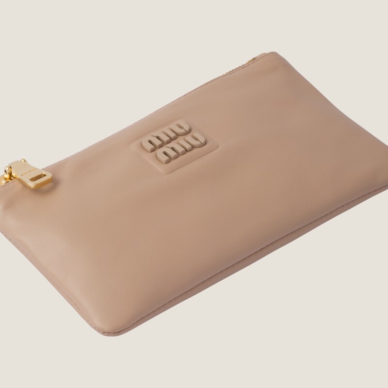 Cameo Leather Envelope Pouch | Miu Miu