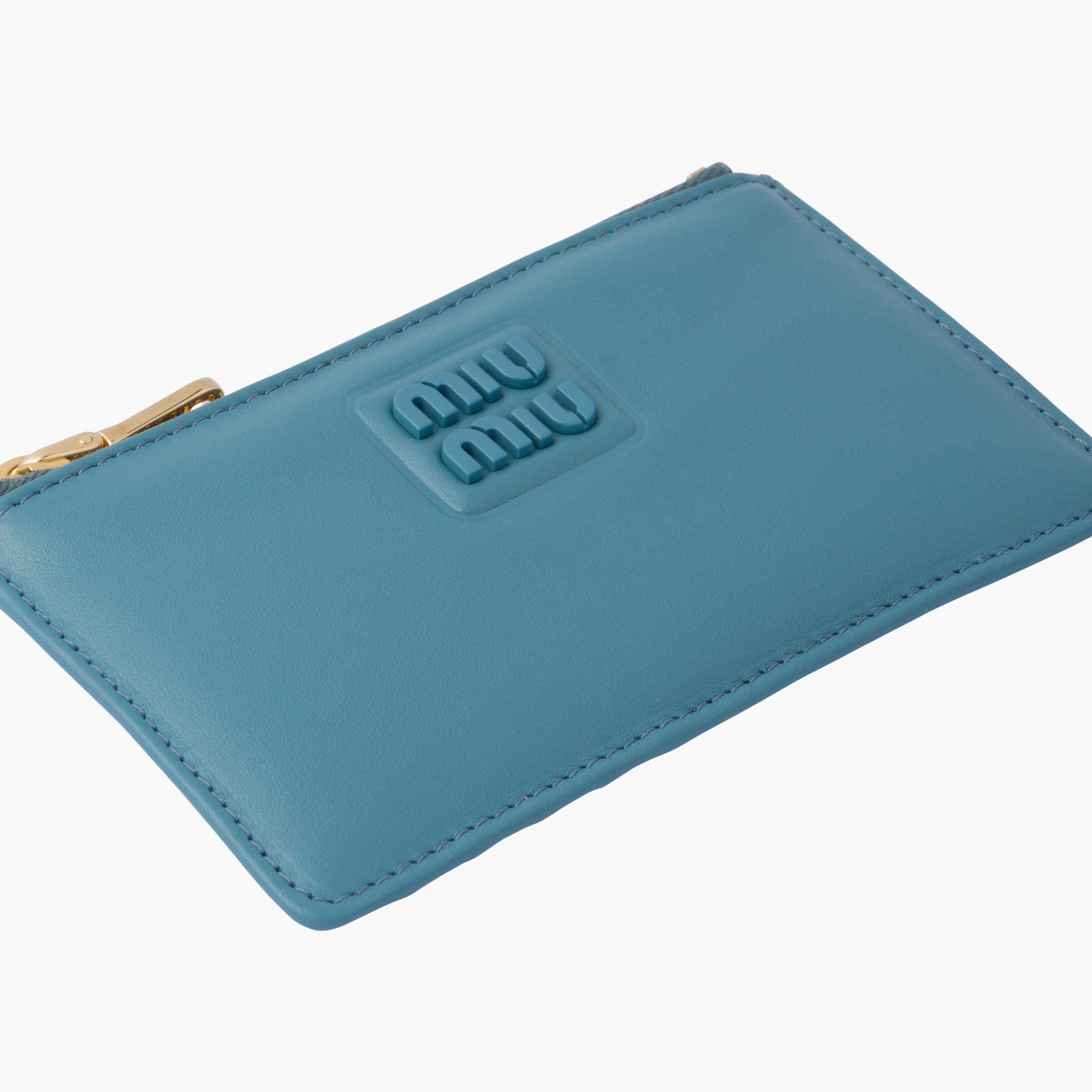 Marina Blue Leather Envelope Wallet | Miu Miu