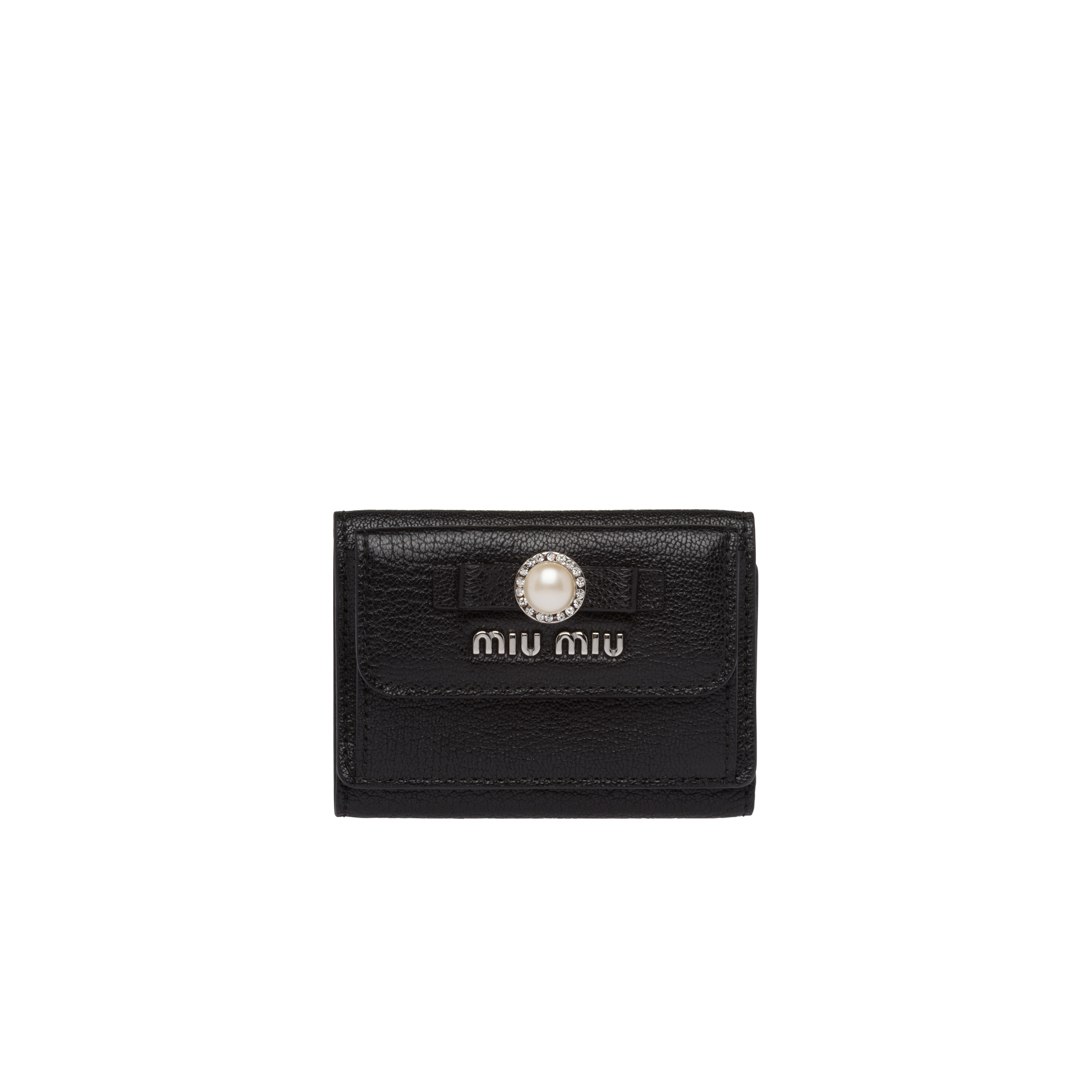 Small Madras Leather Wallet Black Miu Miu Small Madras Leather Wallet Black Miu Miu