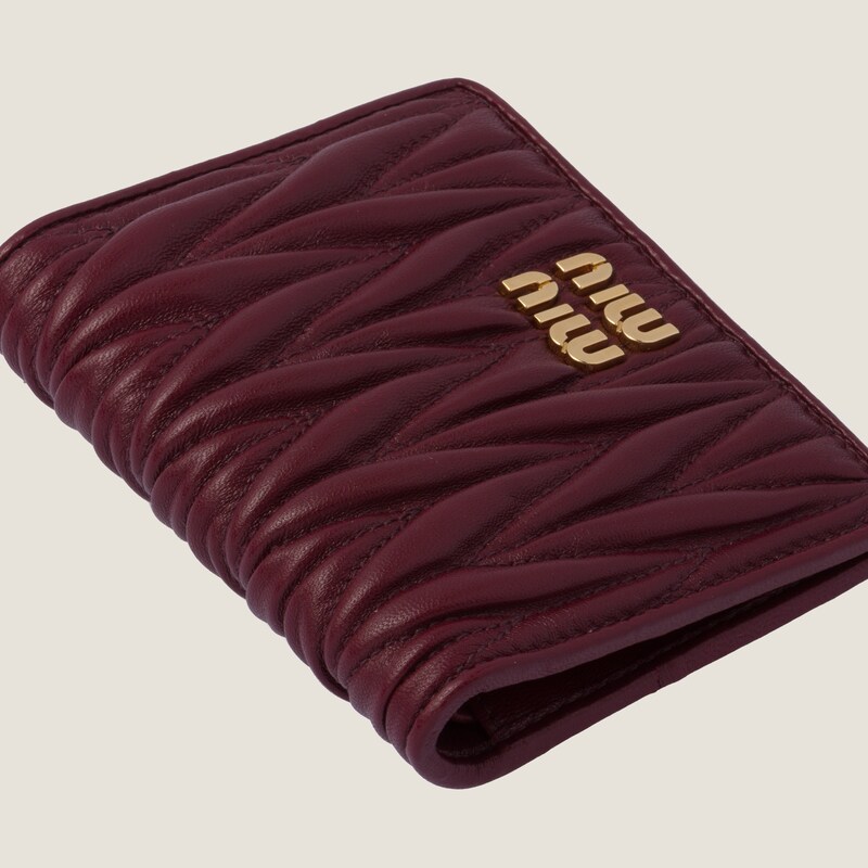 Amaranth Red/maize Yellow Small Matelassé Nappa Leather Wallet | Miu Miu