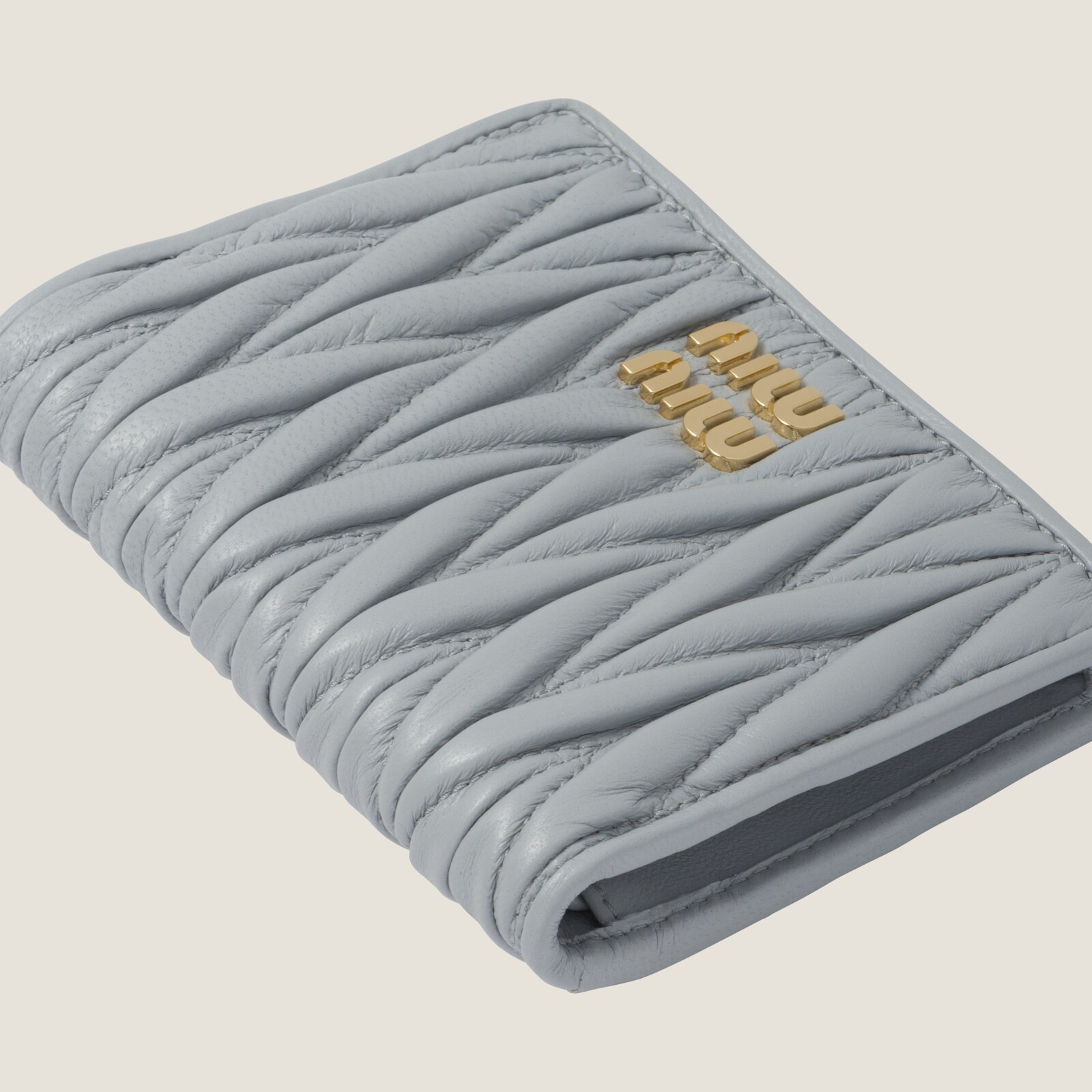 Cornflower Small Matelassé Nappa Leather Wallet | Miu Miu