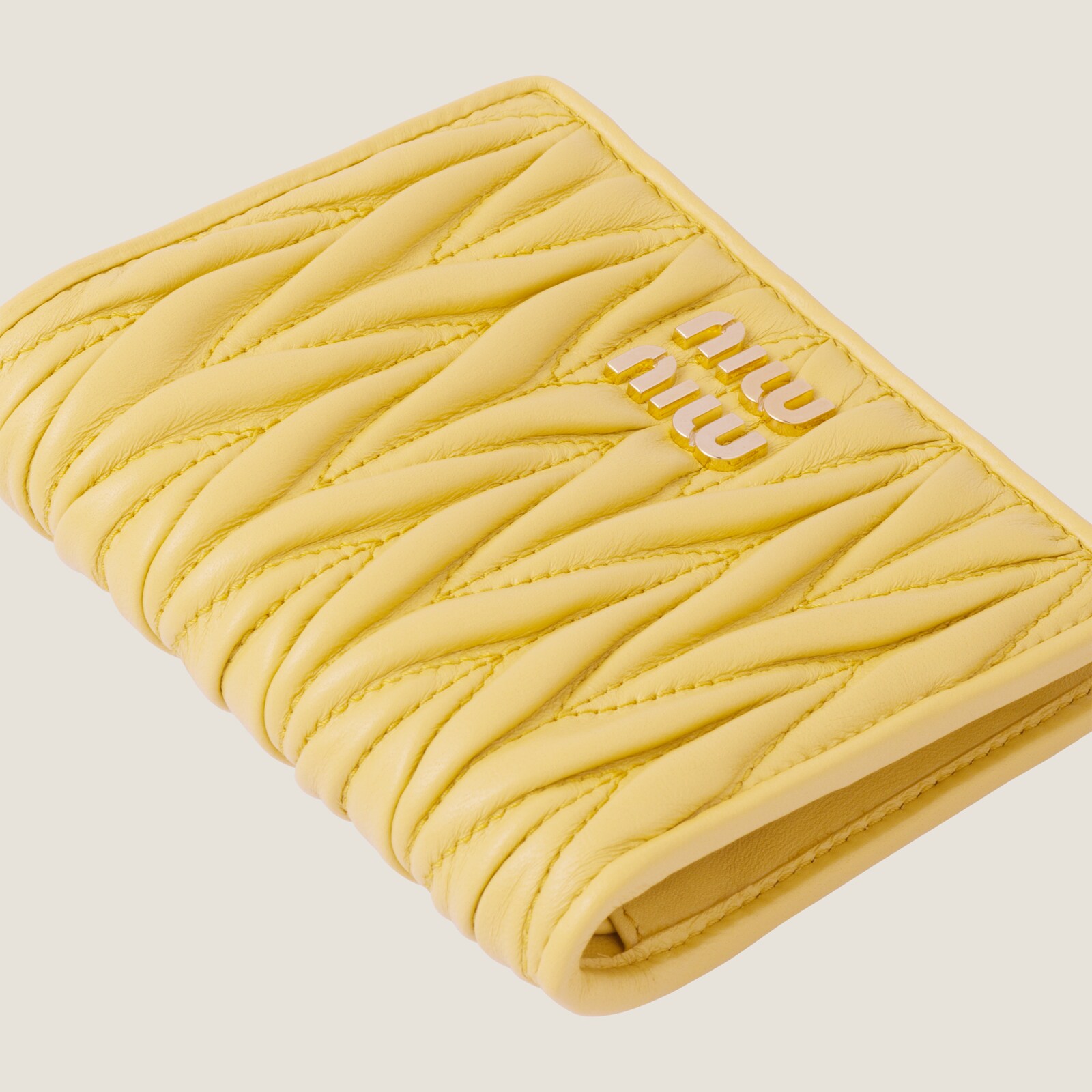 Pineapple Small Matelassé Nappa Leather Wallet | Miu Miu