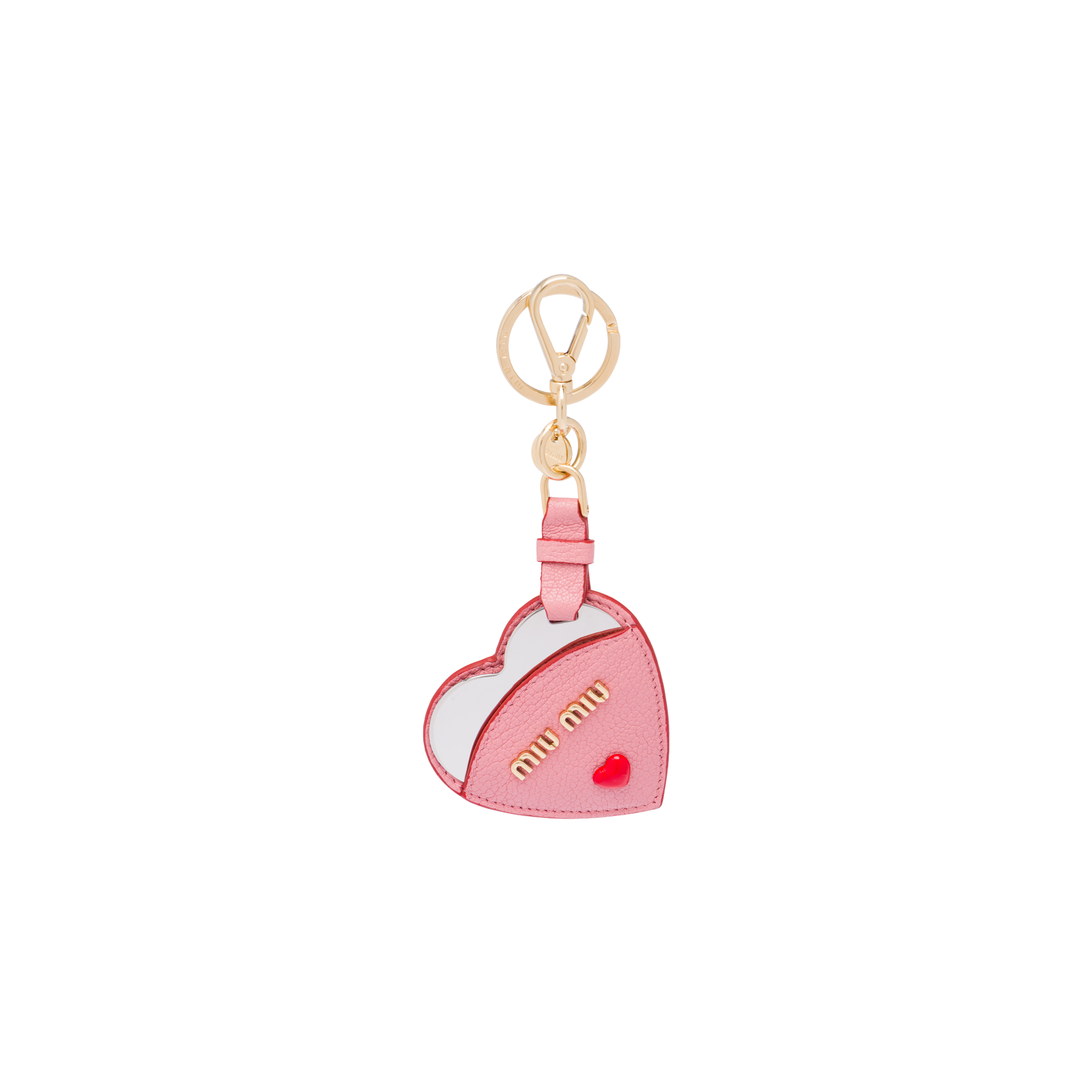 Pink Madras Leather Keychain | Miu Miu