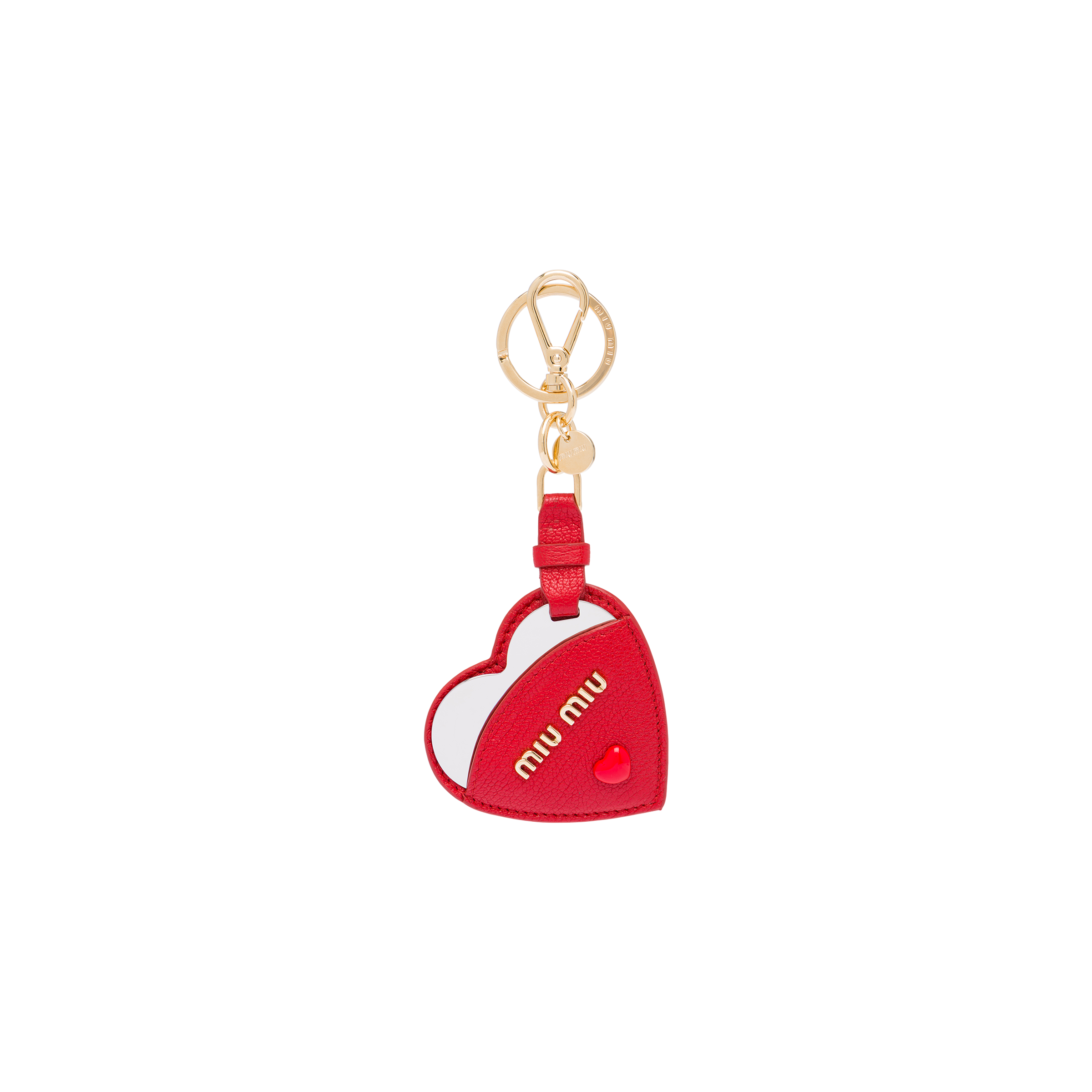 Madras leather keychain Fiery red | Miu Miu