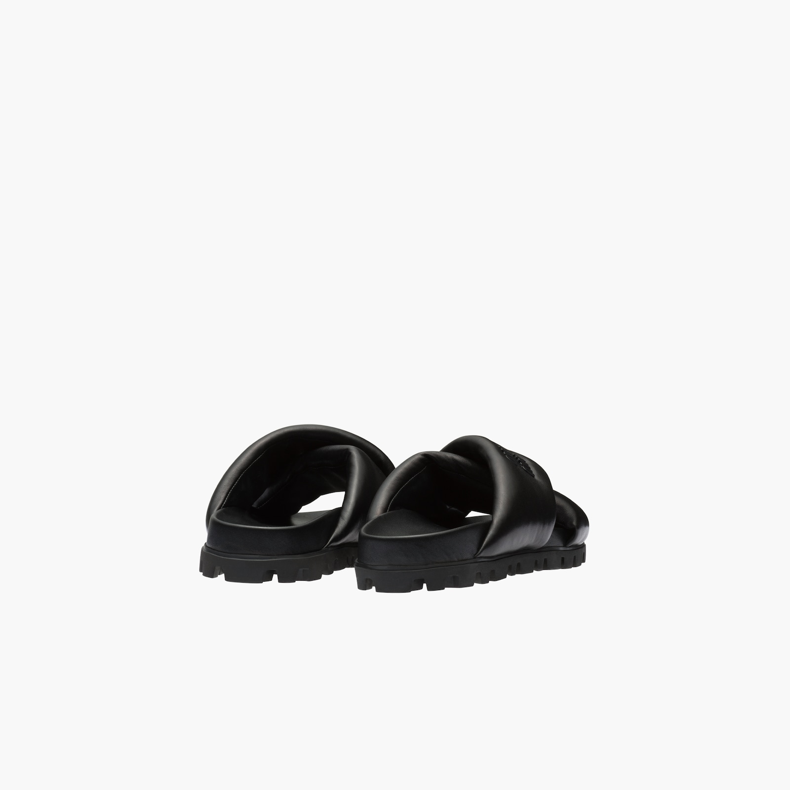 Black Leather Slides | Miu Miu
