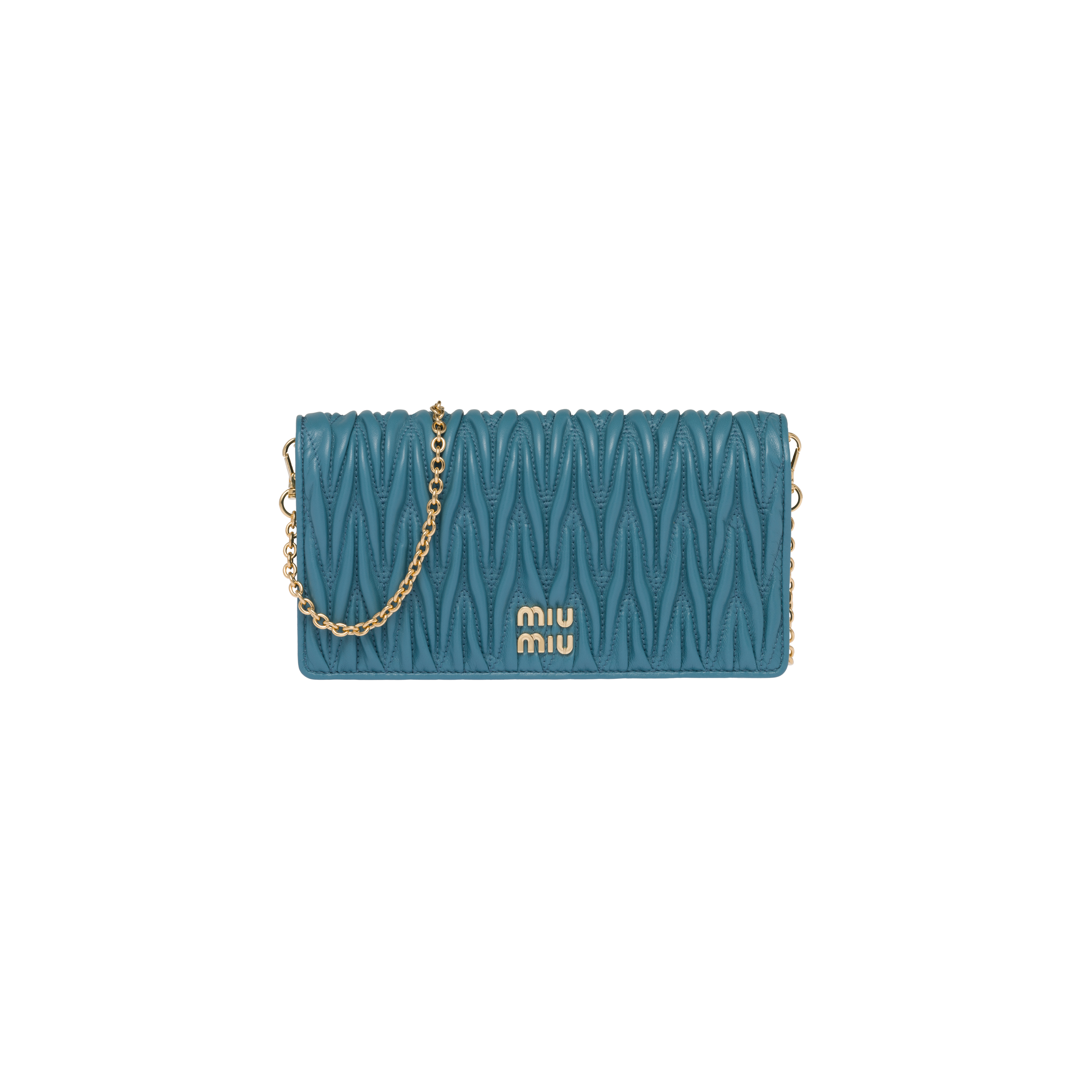 Marina Blue Matelassé Nappa Leather Smartphone Case | Miu Miu