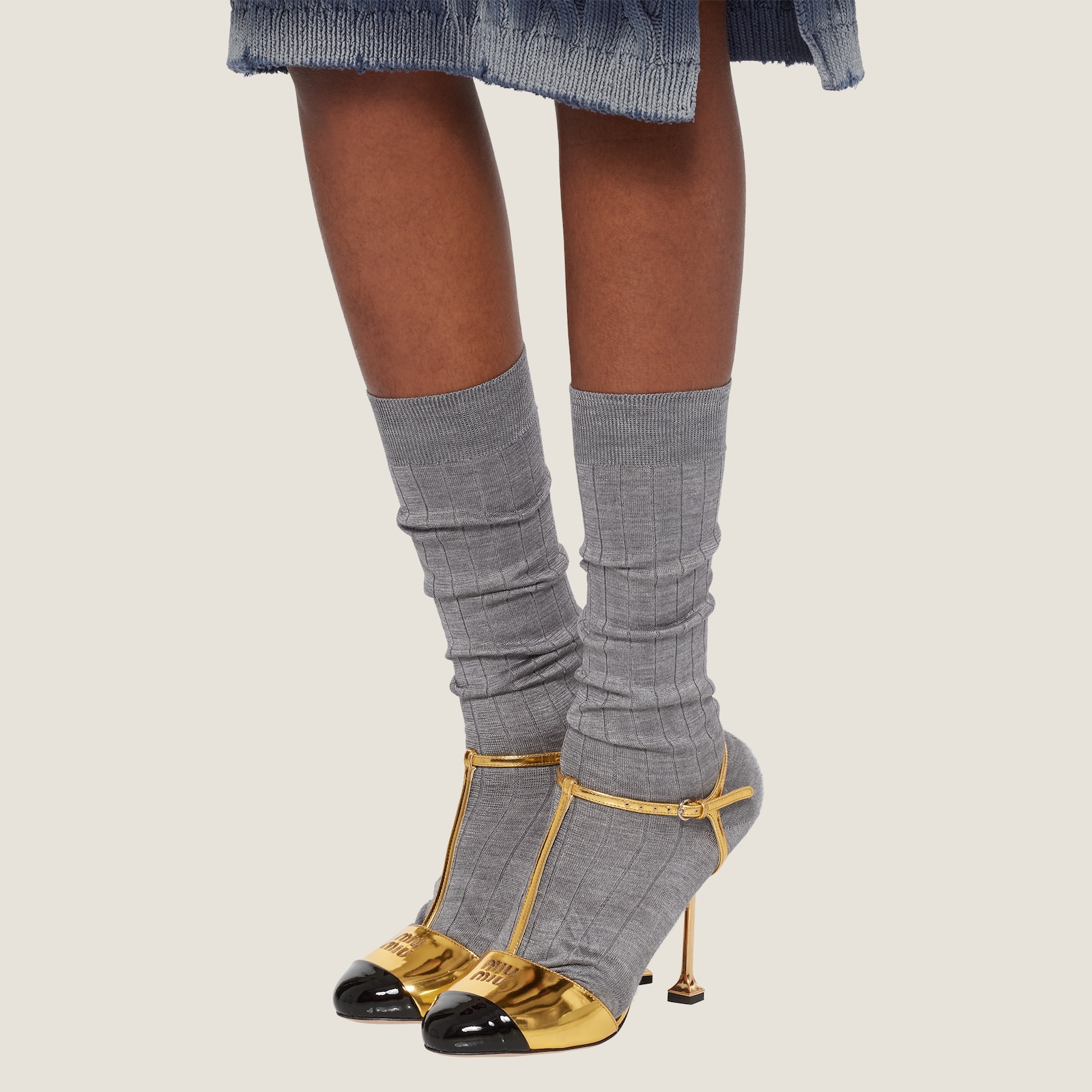 Grey Silk Socks | Miu Miu