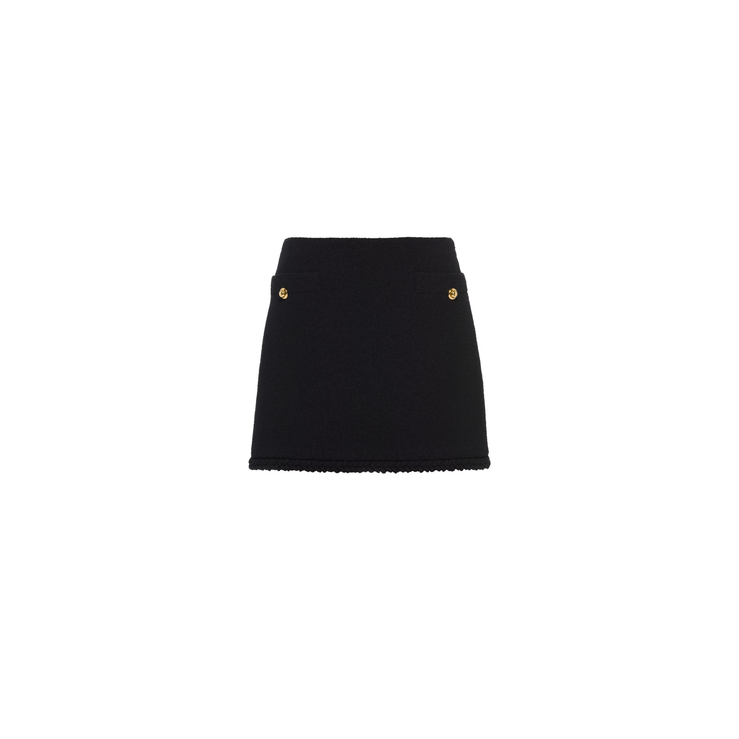 Miu Miu Wool Boucle Mini Skirt In Black Modesens