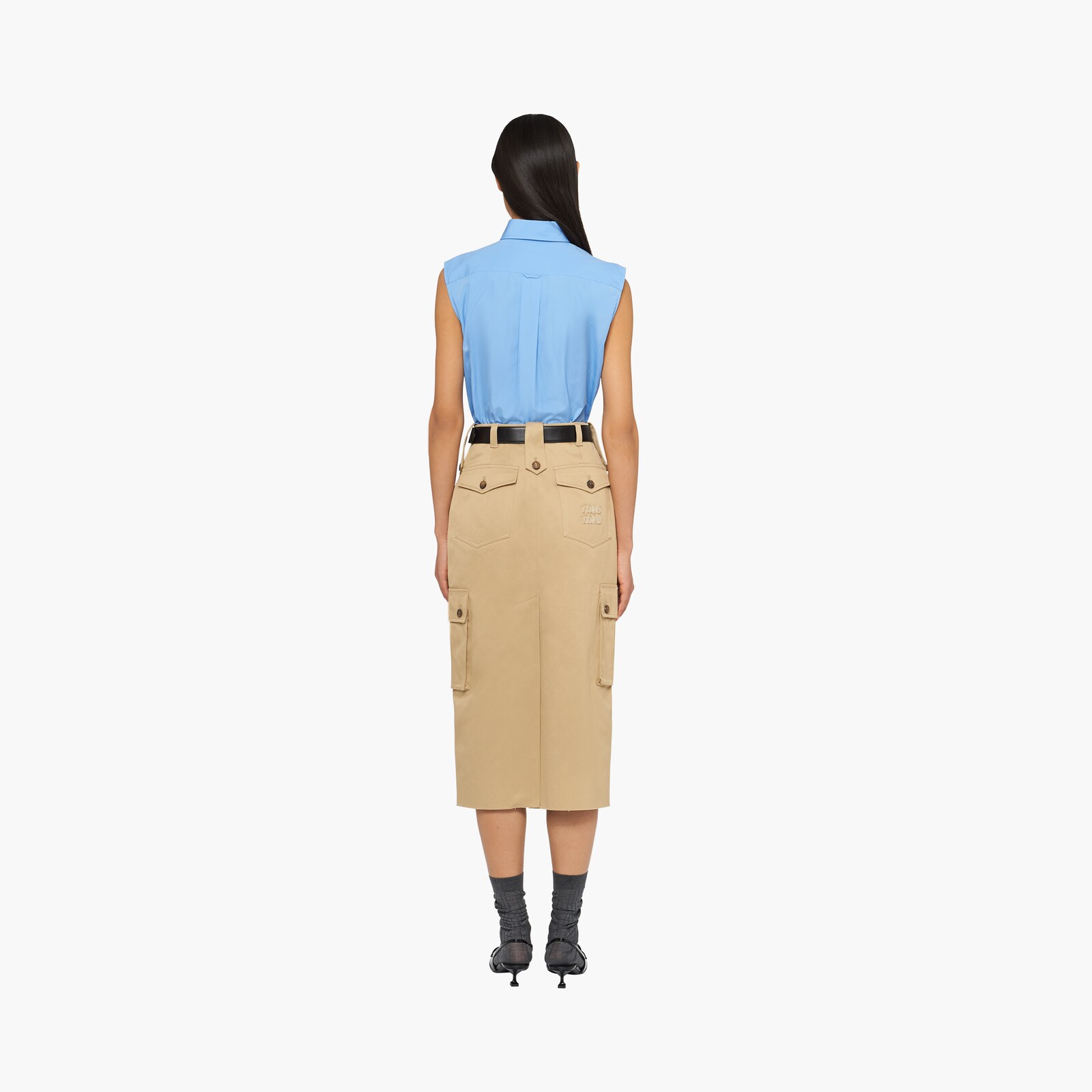 Cord Chino Midi Skirt Miu Miu