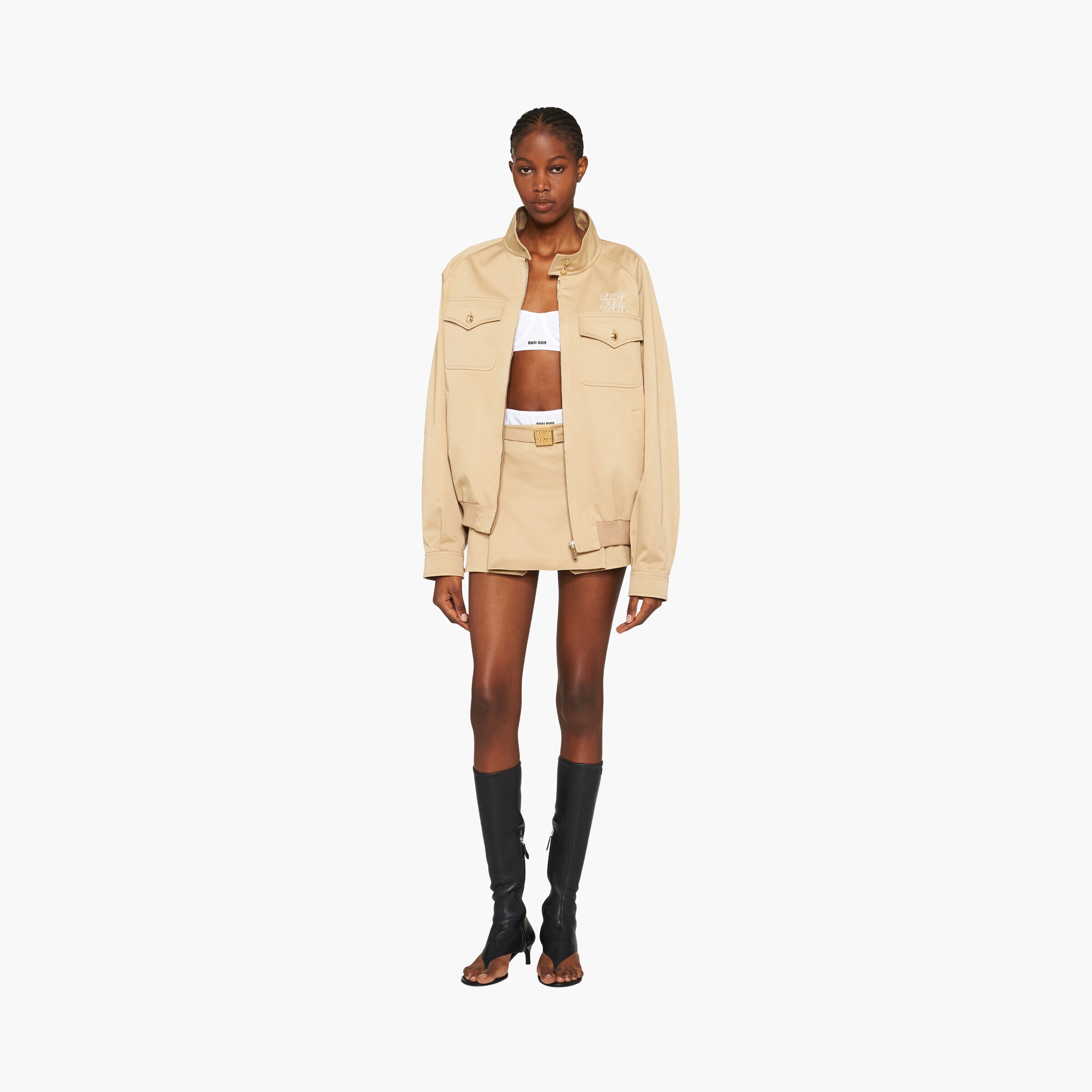 Cord Chino Miniskirt Miu Miu