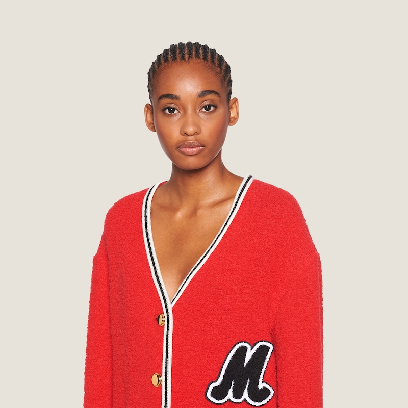 Red Single-breasted Bouclé Jacket | Miu Miu