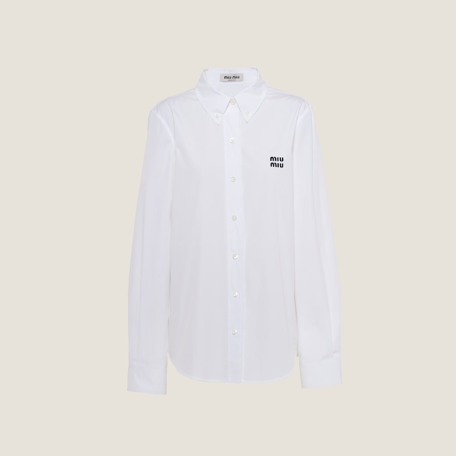 White Poplin Shirt | Miu Miu