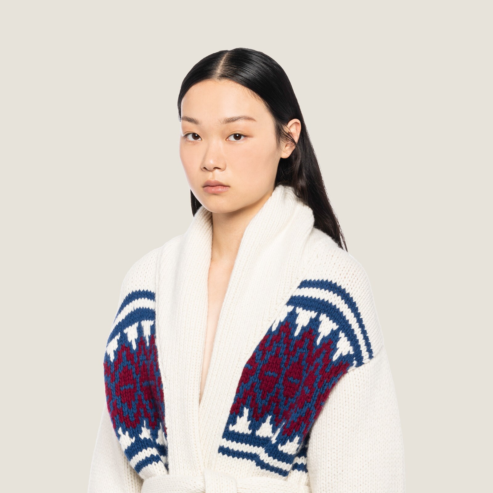 White Wool Cardigan Sweater | Miu Miu