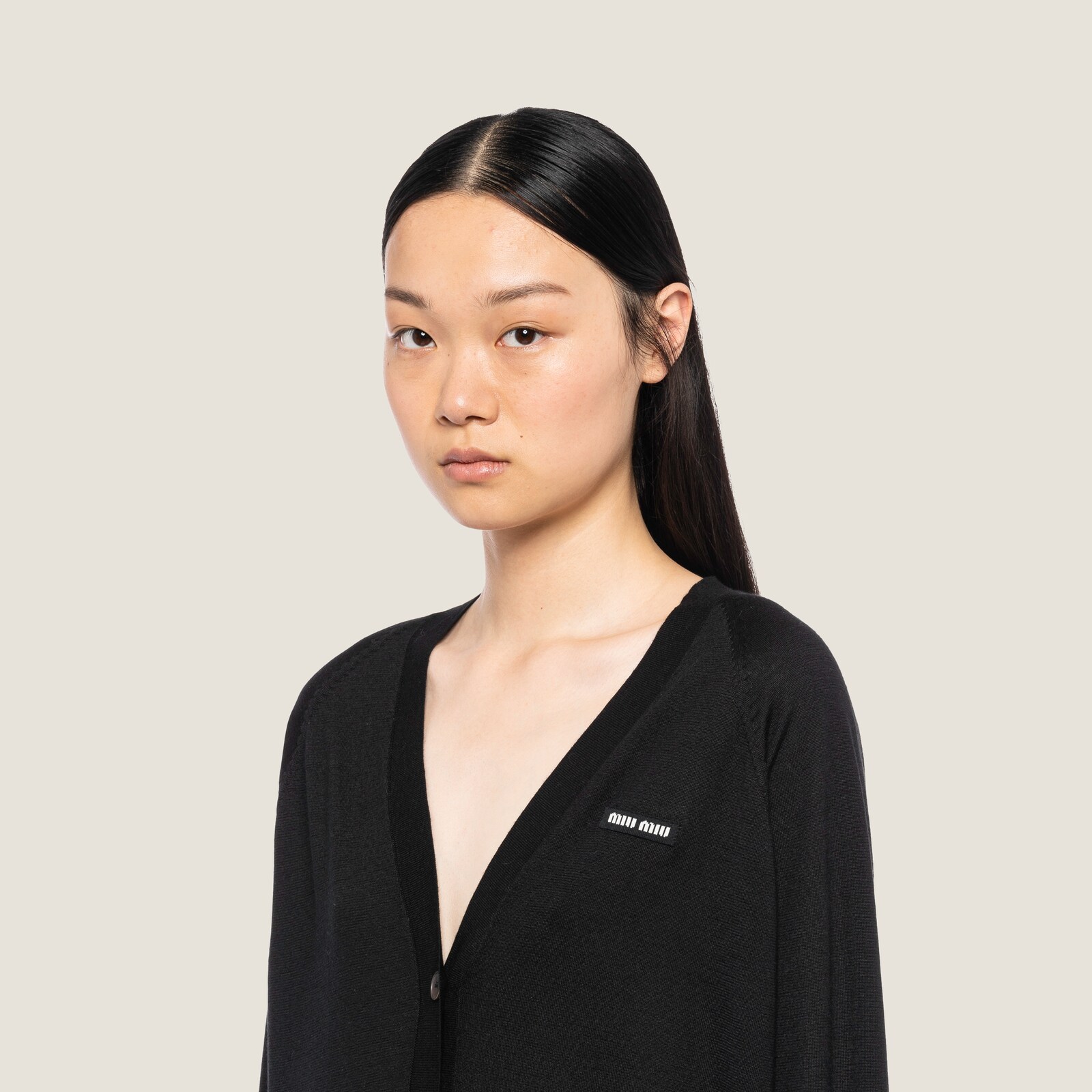 Black Cashmere And Silk Cardigan | Miu Miu