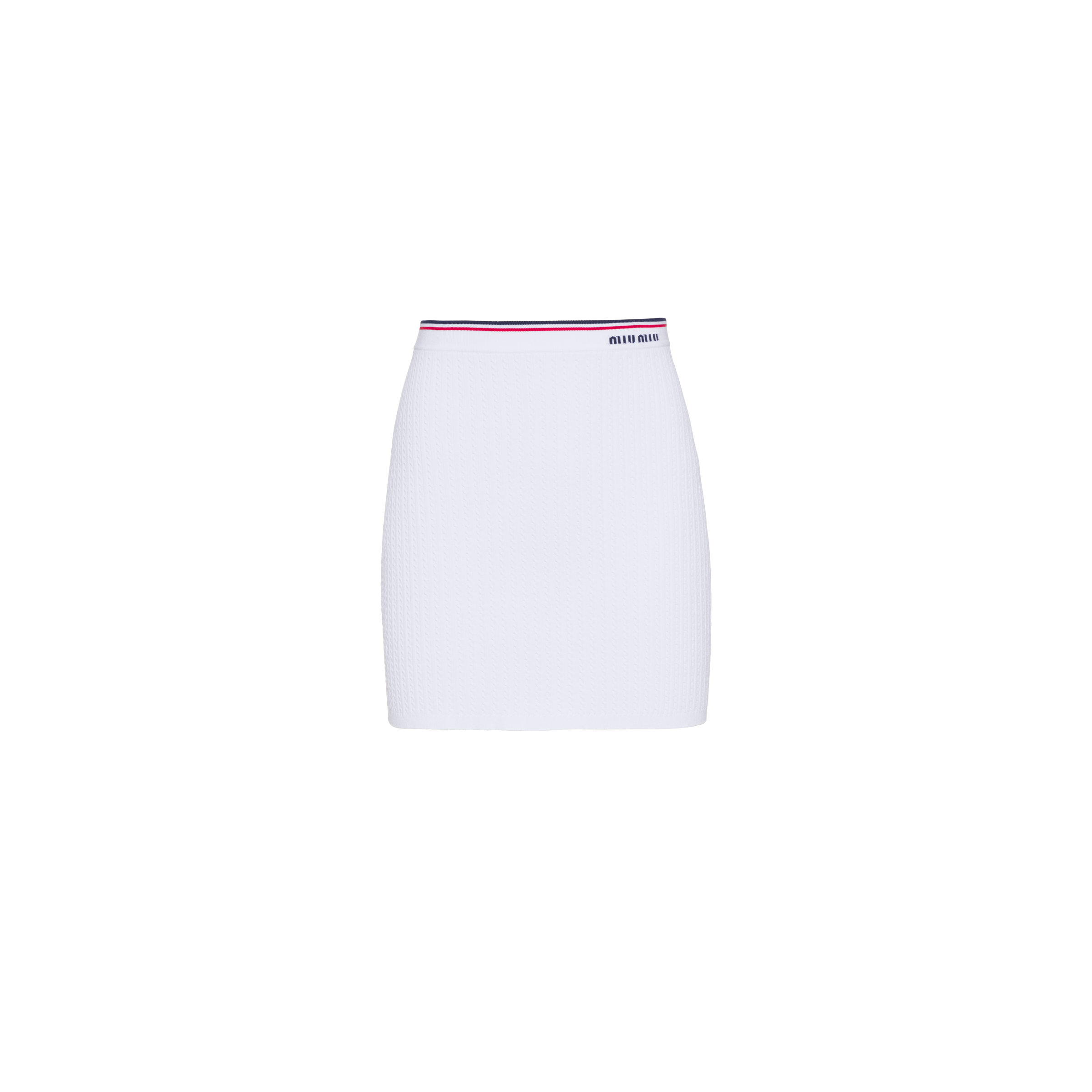 White Viscose Miniskirt With Logo MIU MIU white-viscose-miniskirt-with-logo-miu-miu