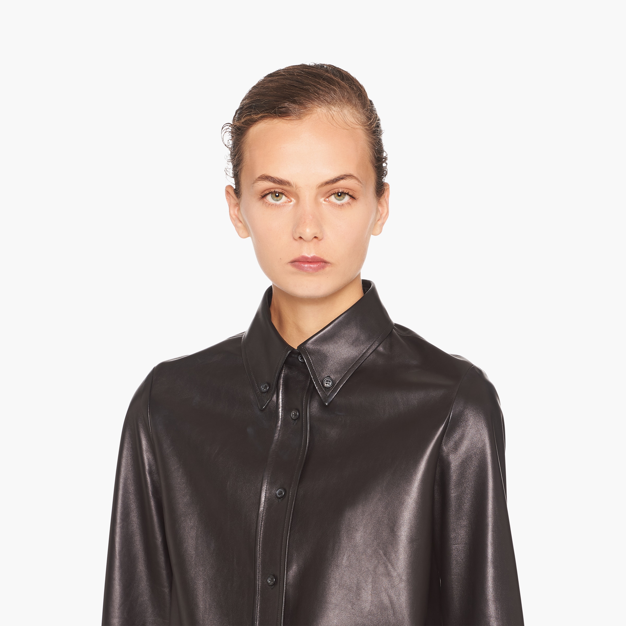 Black Leather shirt | MIU MIU