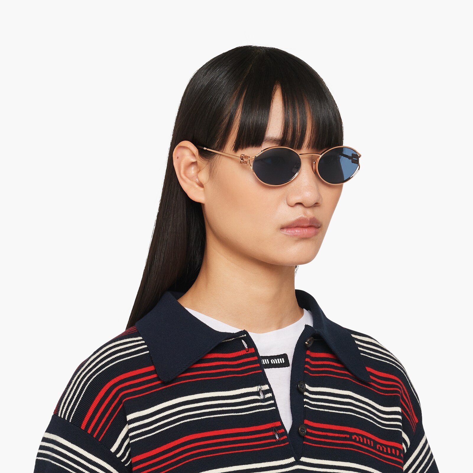 Blue Lenses Miu Miu Logo Sunglasses | Miu Miu
