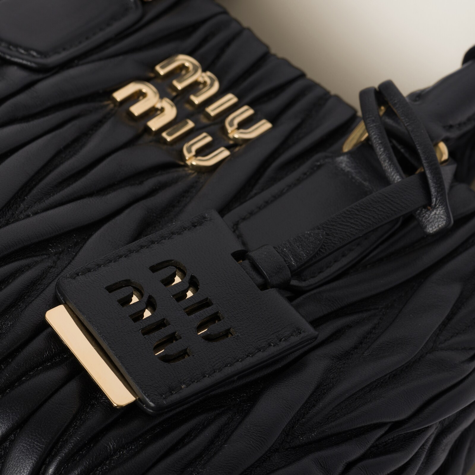 Black Matelassé Nappa Leather Handbag | Miu Miu
