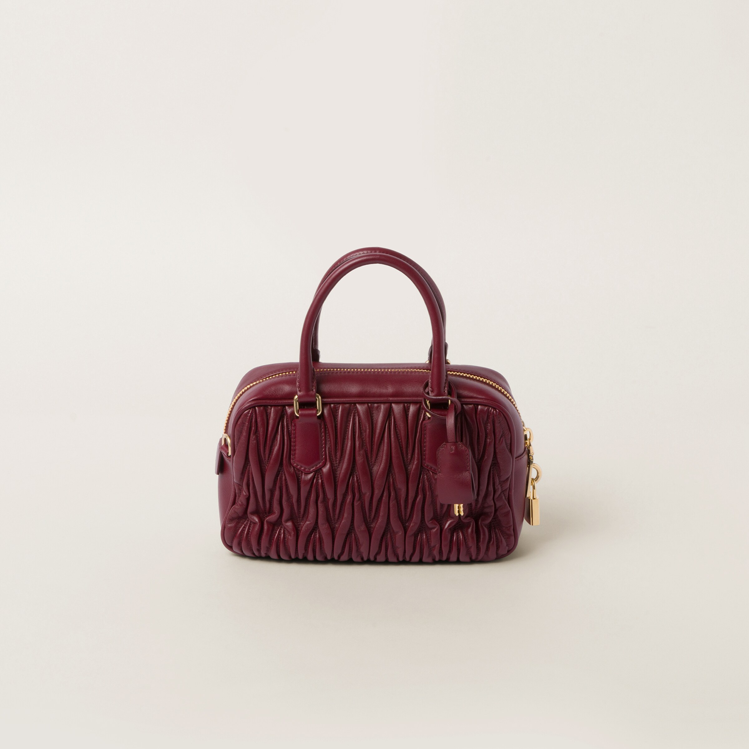 Amaranth Red/maize Yellow Arcadie Matelassé Nappa Leather Bag | Miu Miu