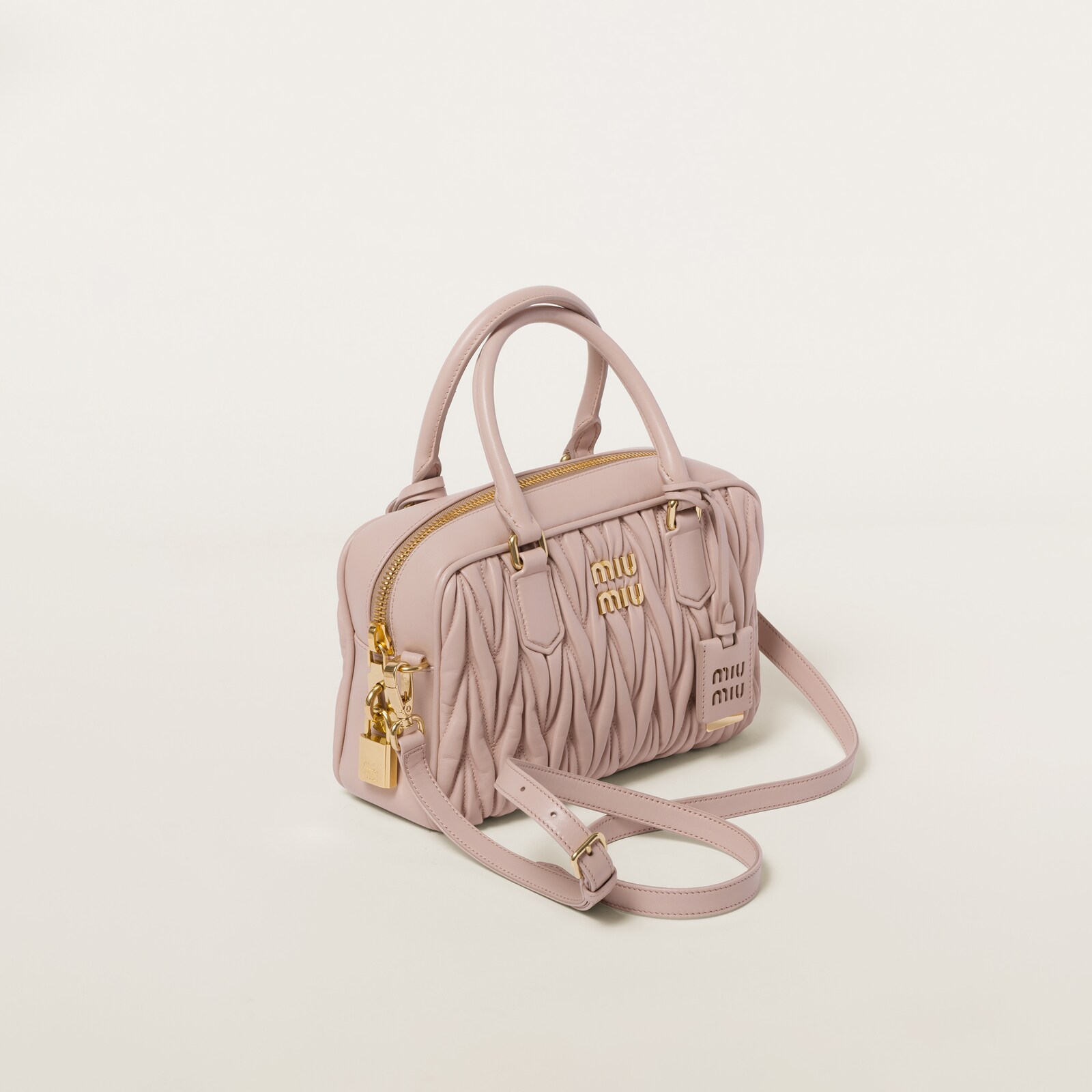 Sac Arcadie En Cuir Nappa Matelassé Nénuphar | Miu Miu