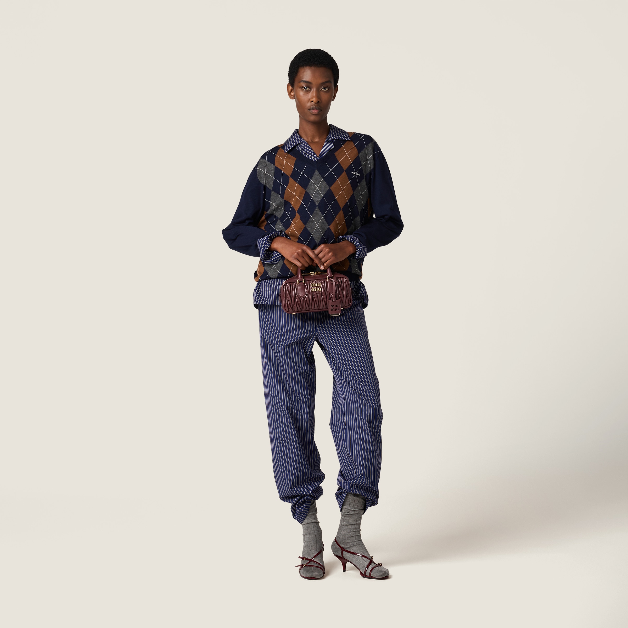 Burgundy Arcadie Matelassé Nappa Leather Bag | Miu Miu - United States